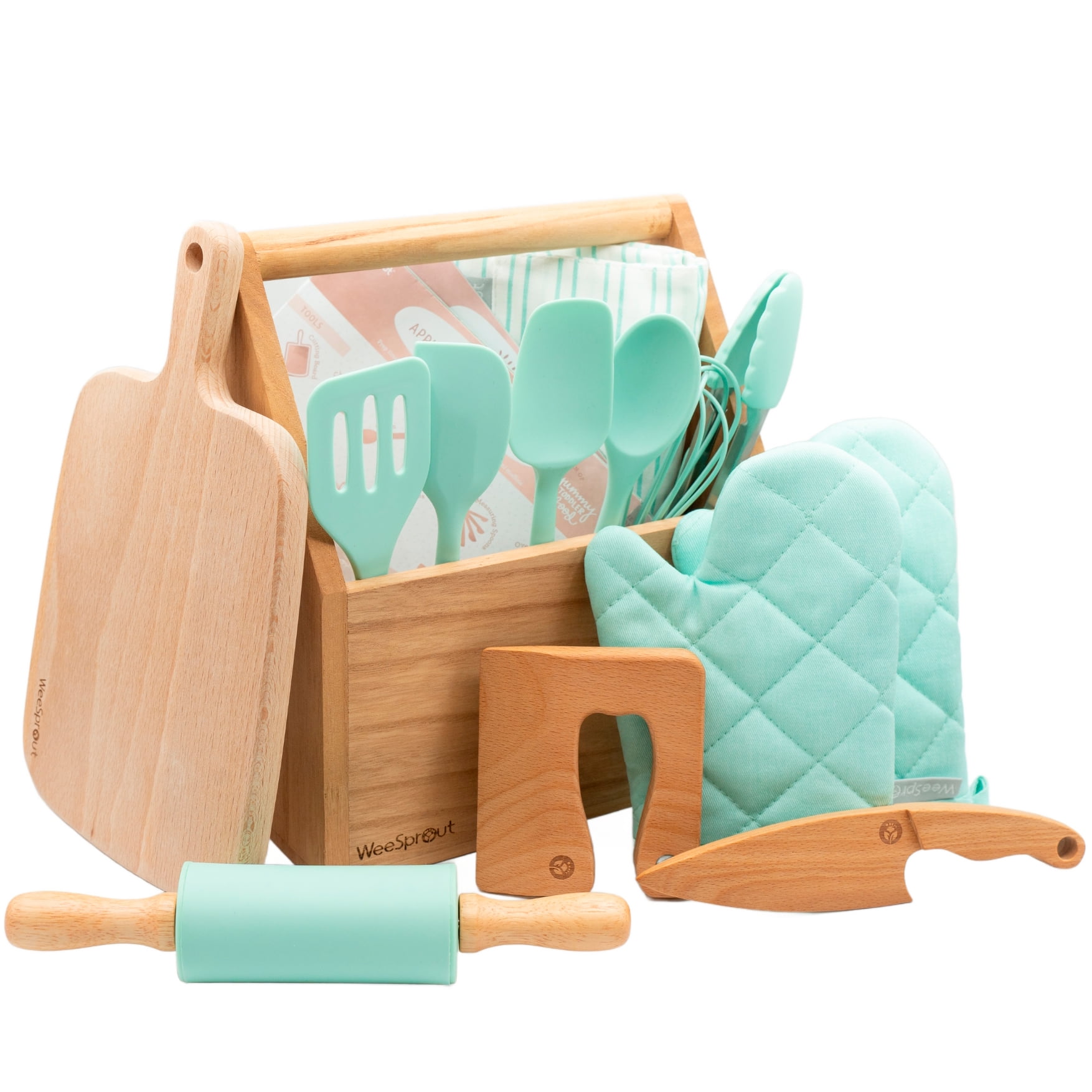 WeeSprout Little Chef Kids Cooking & Baking Set, 14-Pc Cooking Set with ...