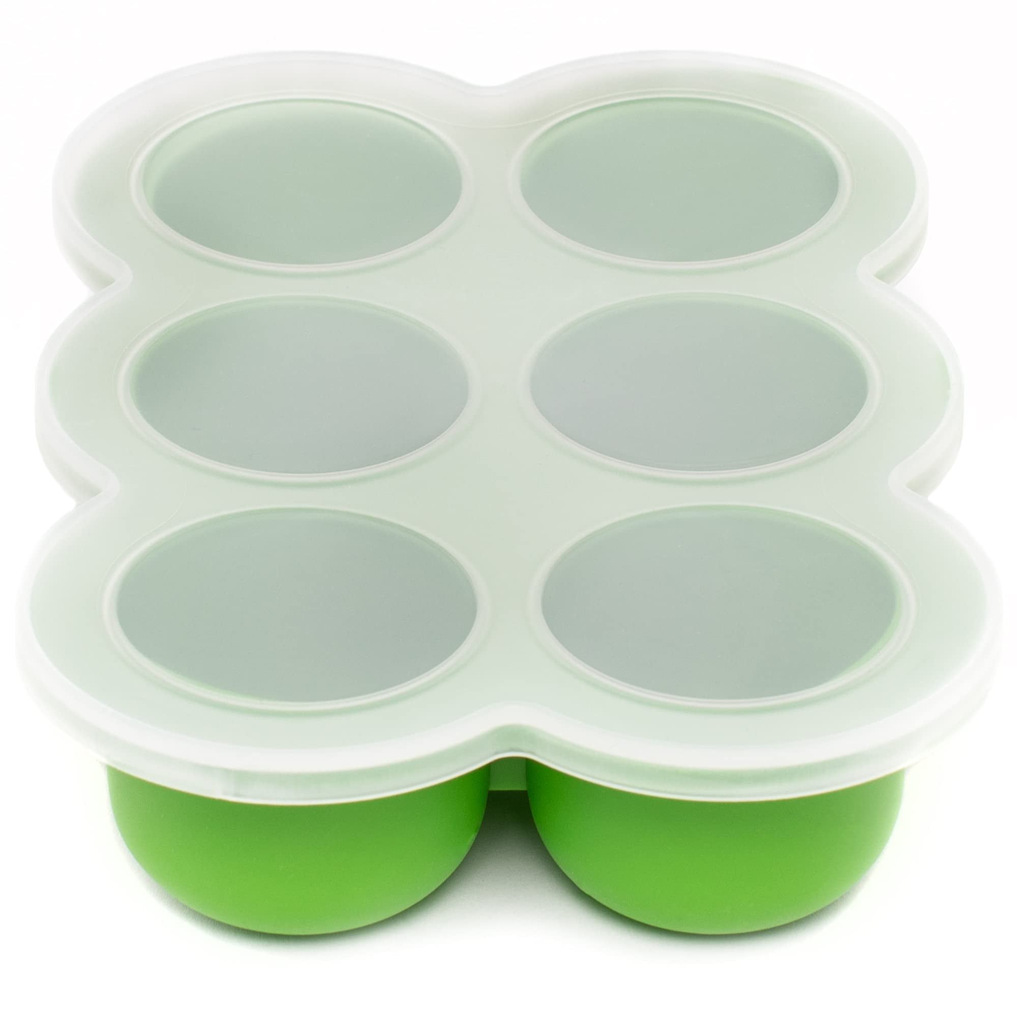 WeeSprout Silicone Baby Food Freezer Tray with Clip-on Lid (Six 3 Ounce ...