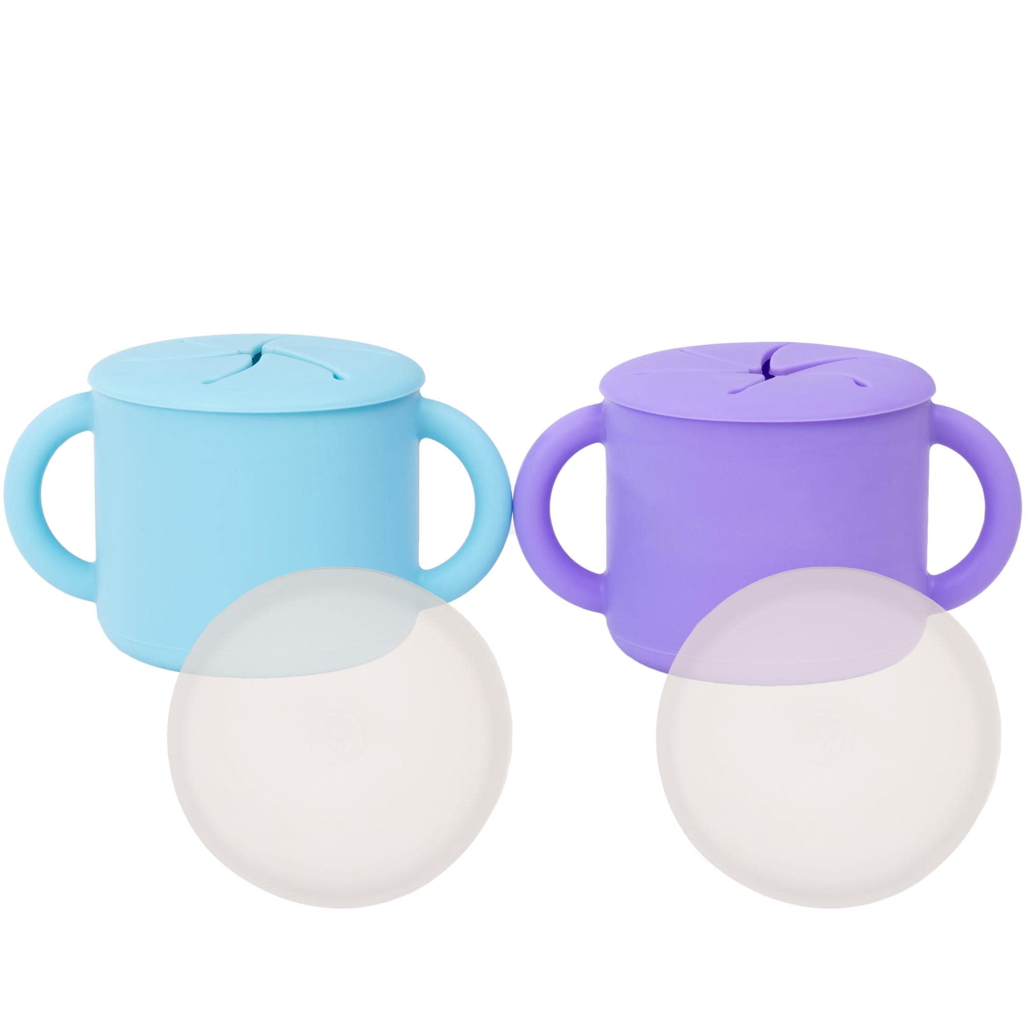 WeeSprout Snack Containers, Food Grade Silicone Cups, Spill-Proof Tops ...