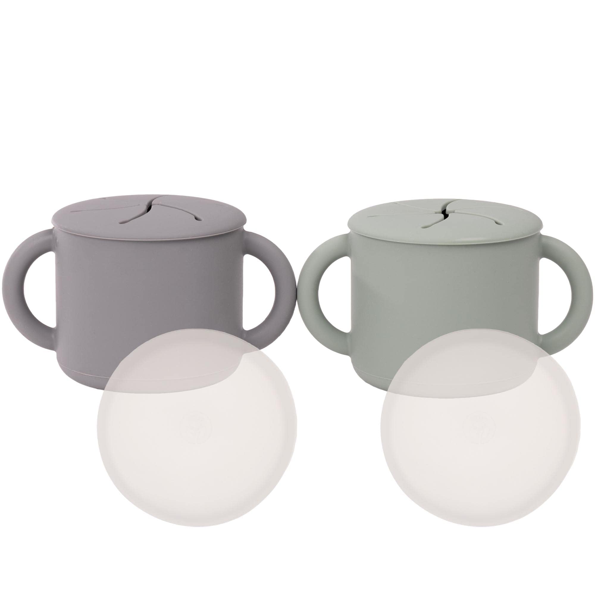 WeeSprout Snack Containers, Food Grade Silicone Cups, Spill-Proof Tops ...