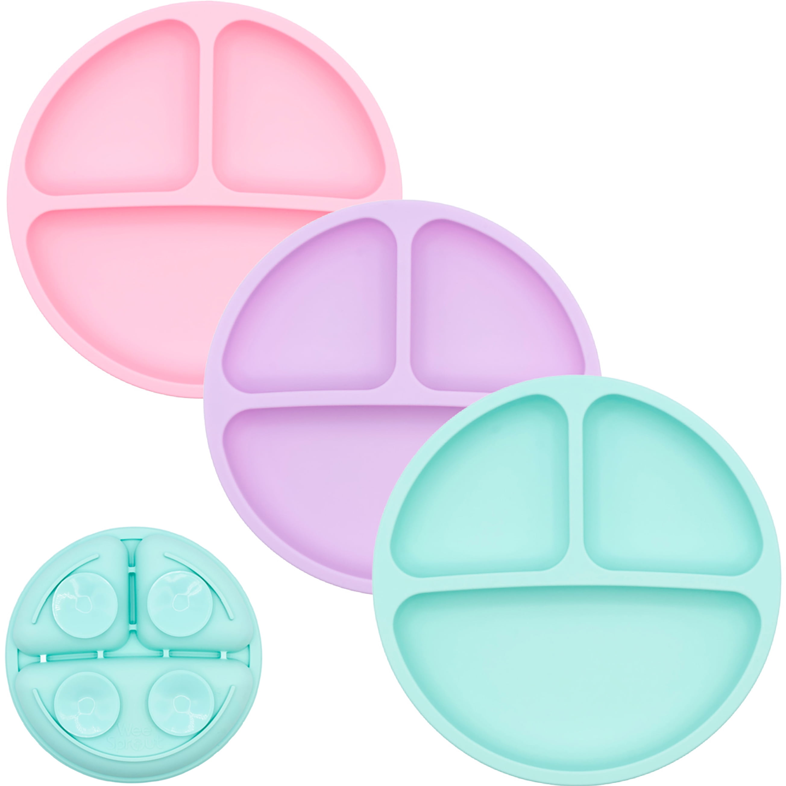 WeeSprout, Suction Plates for Babies & Toddlers, 3 Pack, Silicone ...