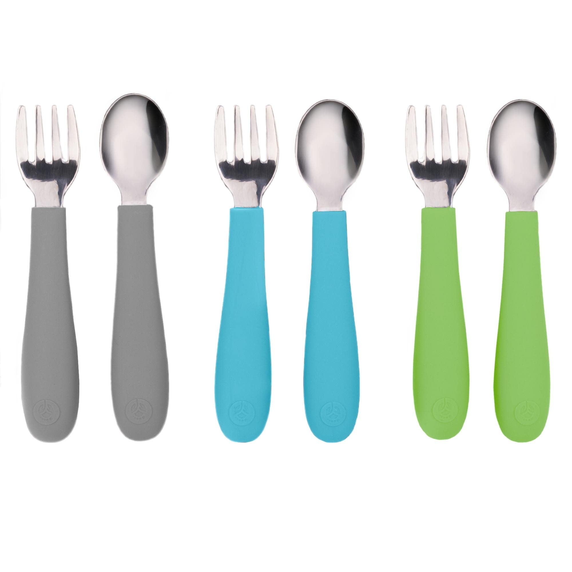 WeeSprout Toddler Utensils, 3 Forks & 3 Spoons, 18/8 Stainless Steel ...