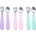 WeeSprout Toddler Utensils, 3 Forks & 3 Spoons, 18/8 Stainless Steel ...