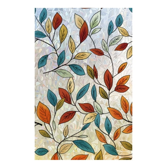 WeeWhimsy 30/35/47 Inches Window Privacy Film Rainbow Stained Glass ...