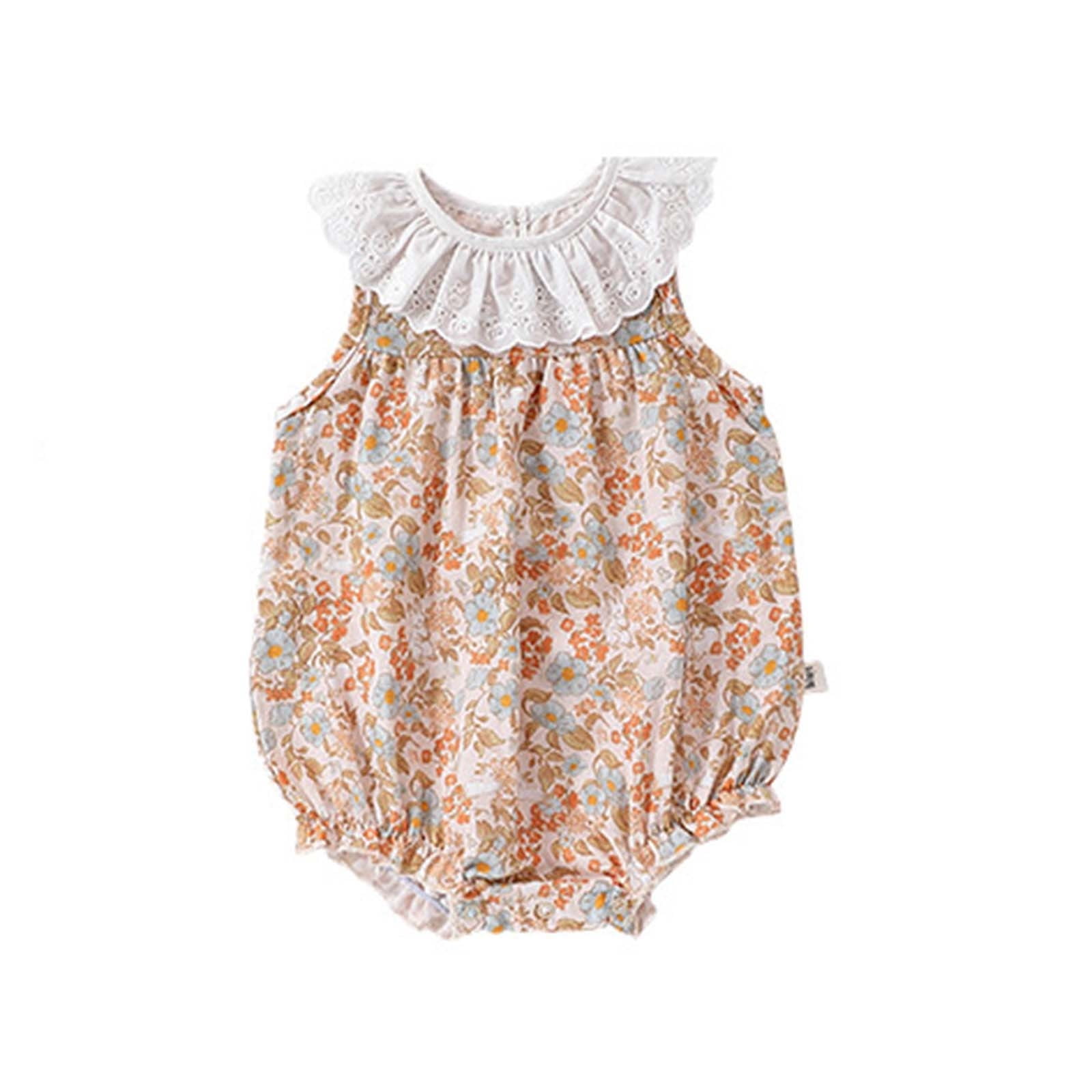 Weebloom Baby Girl Rompers Floral Print Dress With Soft and Stretchy ...