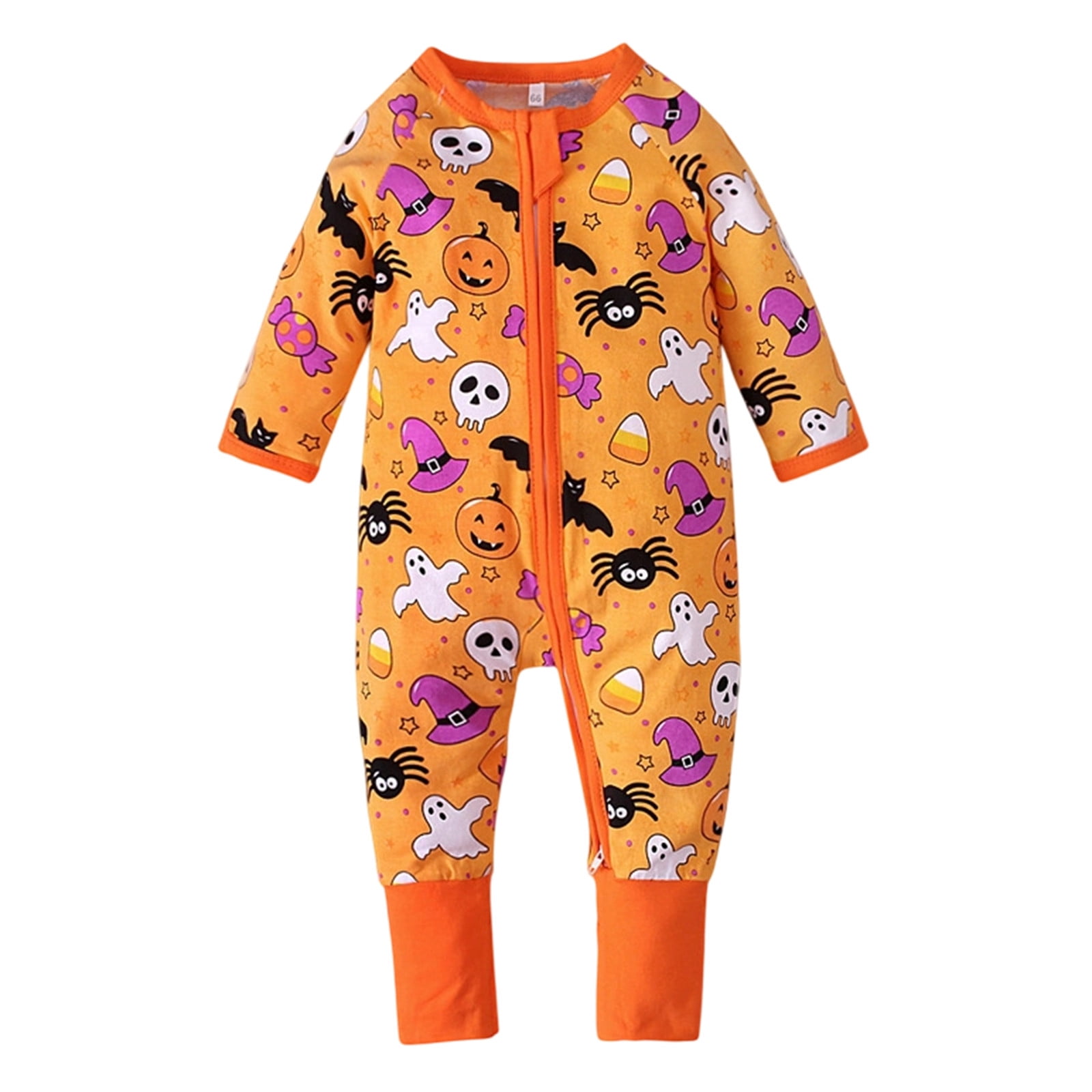Weebloom Baby Halloween Sleepers Long Sleeve Round Neck Cartoon Print ...