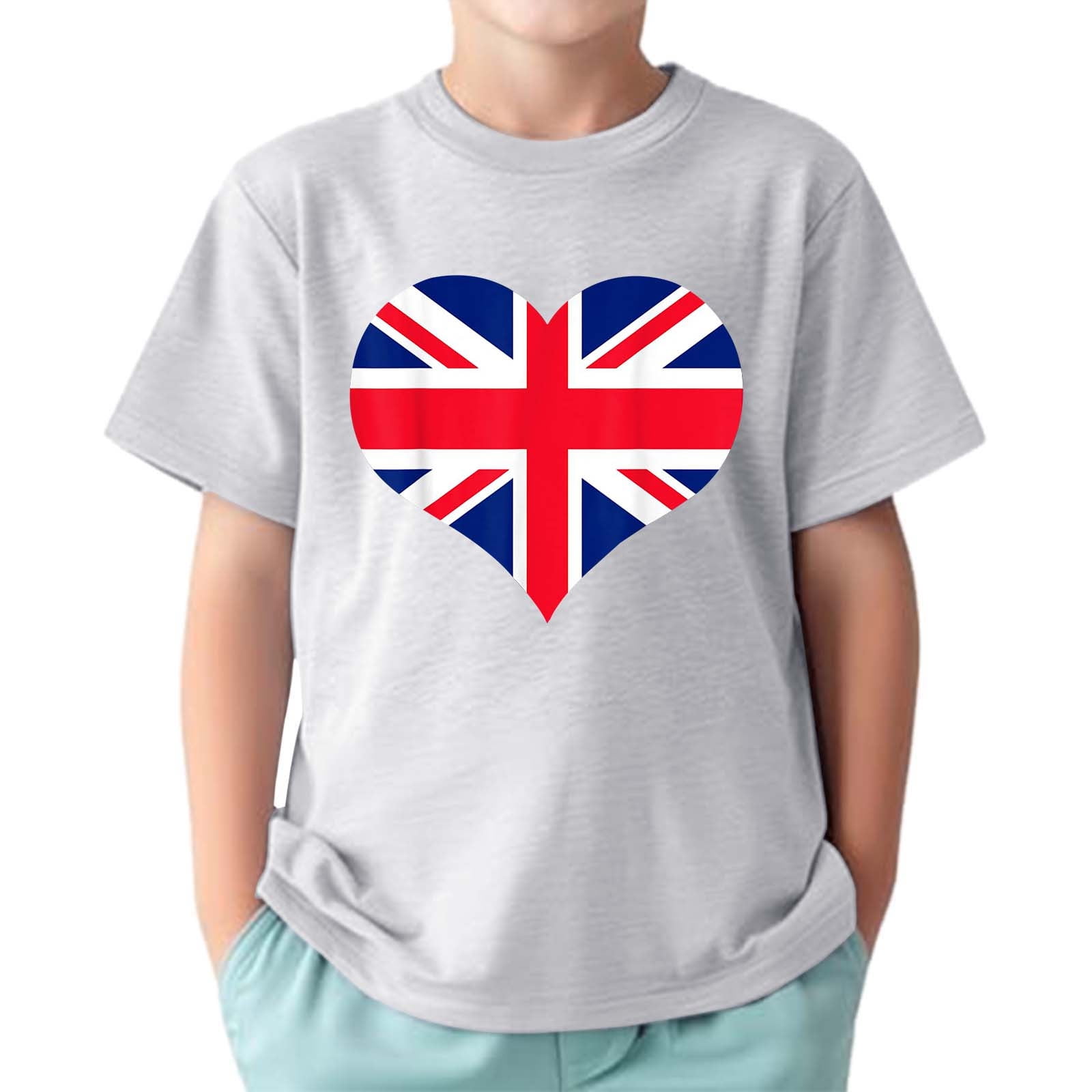 Weebloom Birthday Boy Shirt,Heart Shaped Beautiful British Flag Printed ...
