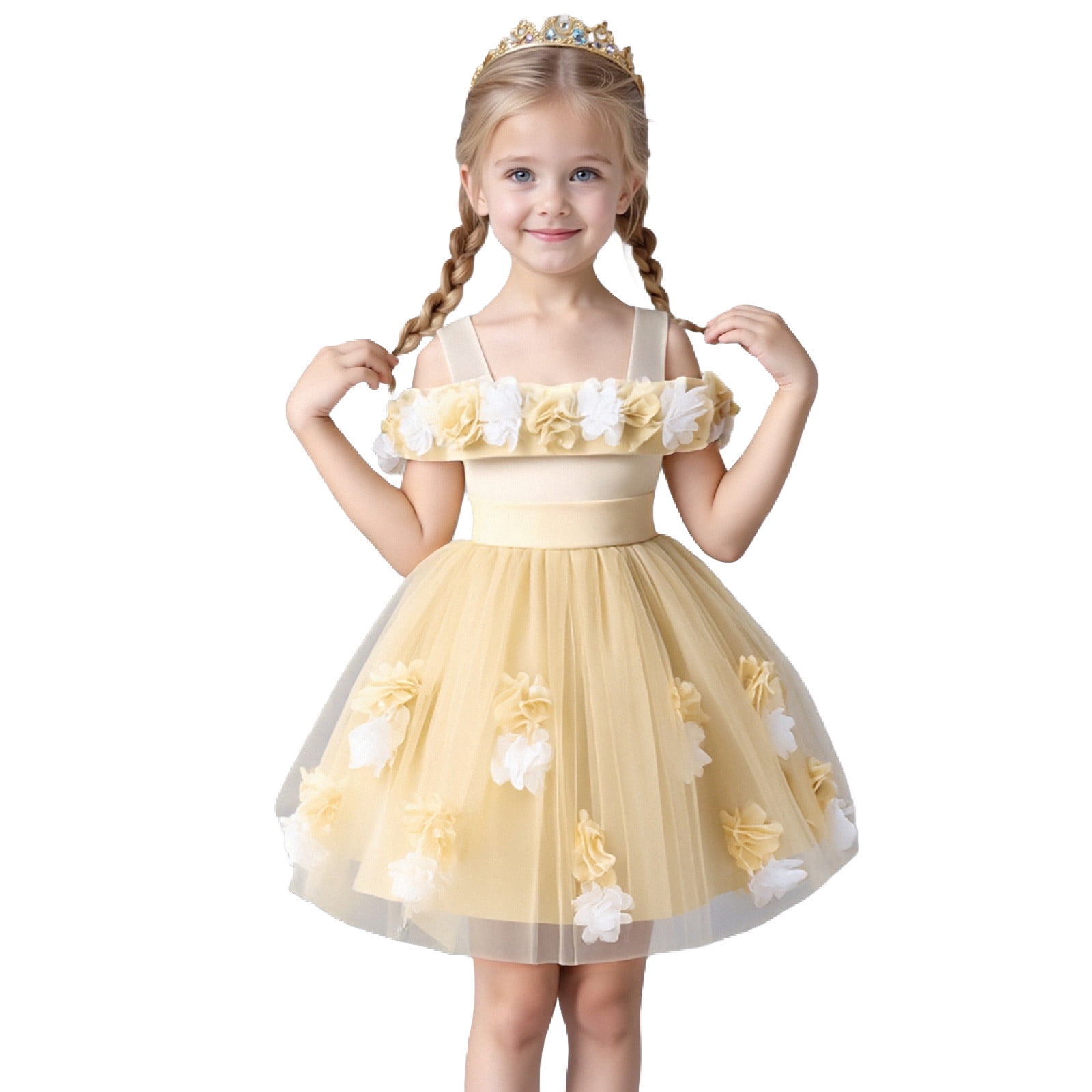 Weebloom Dresses For Girls Christening Children Flowers Princess Tutu ...