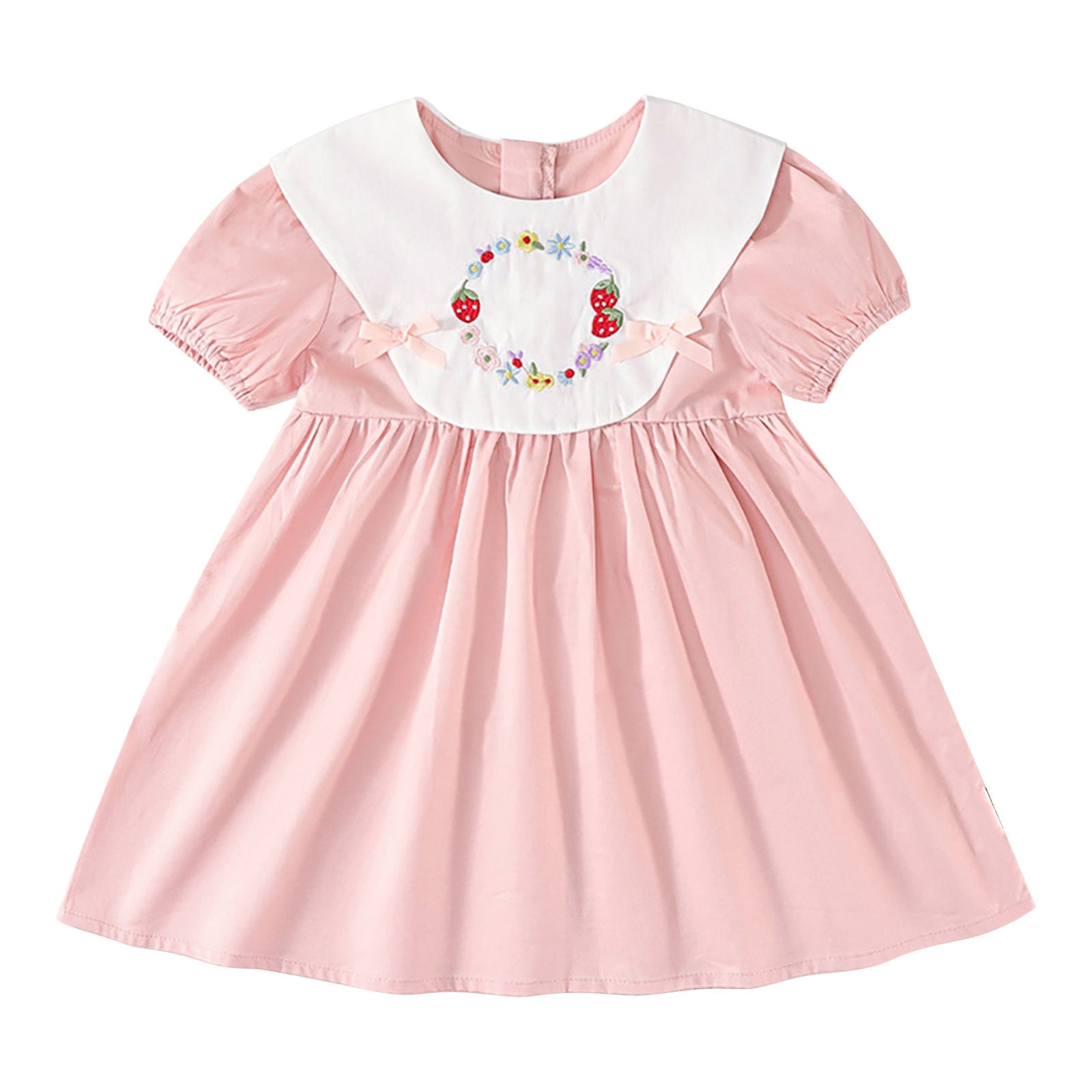 Weebloom Flower Girl Dresses For Wedding,Casual Round Neck Embroidered ...