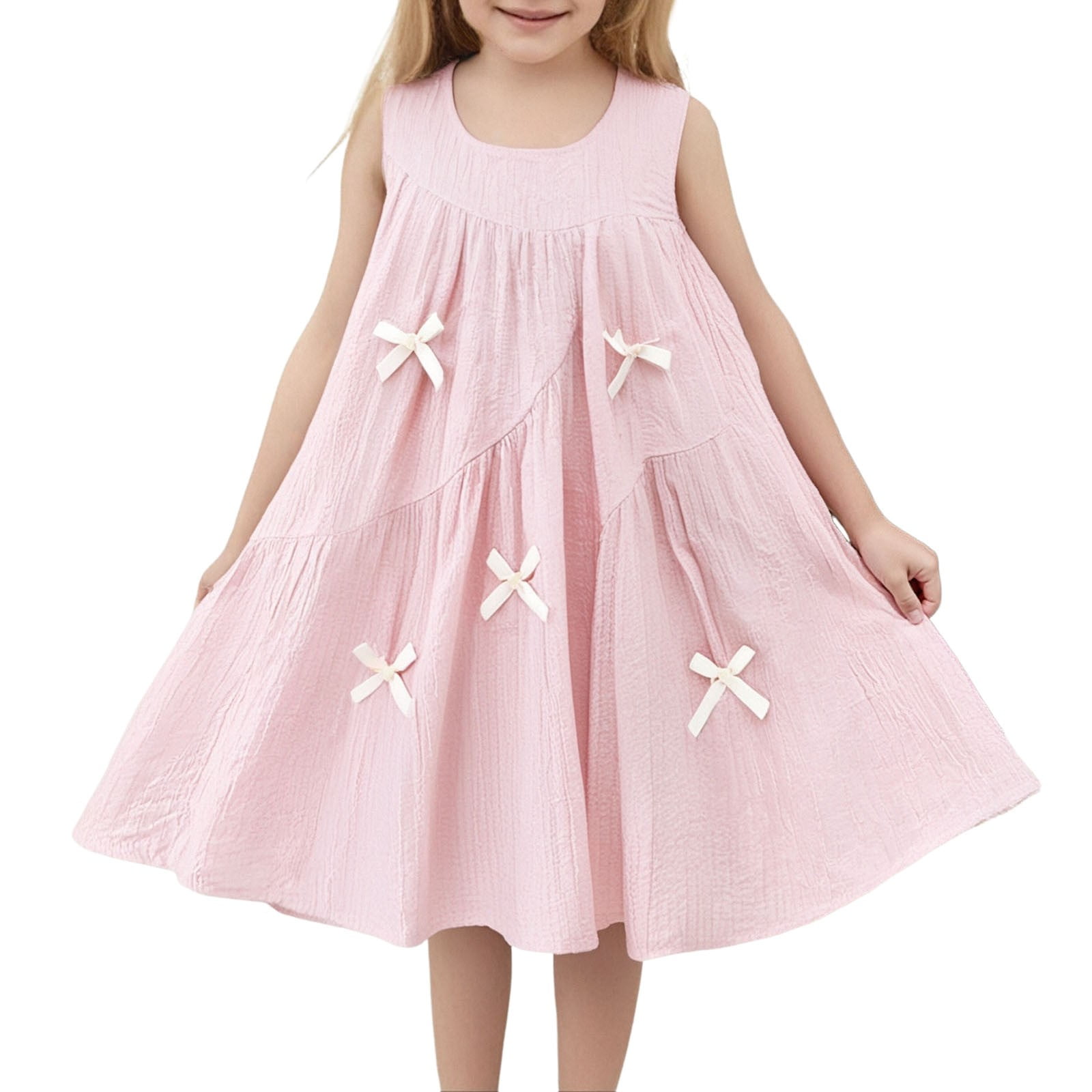Weebloom Flower Girl Dresses For Wedding,Casual Sleeveless Bow Long ...