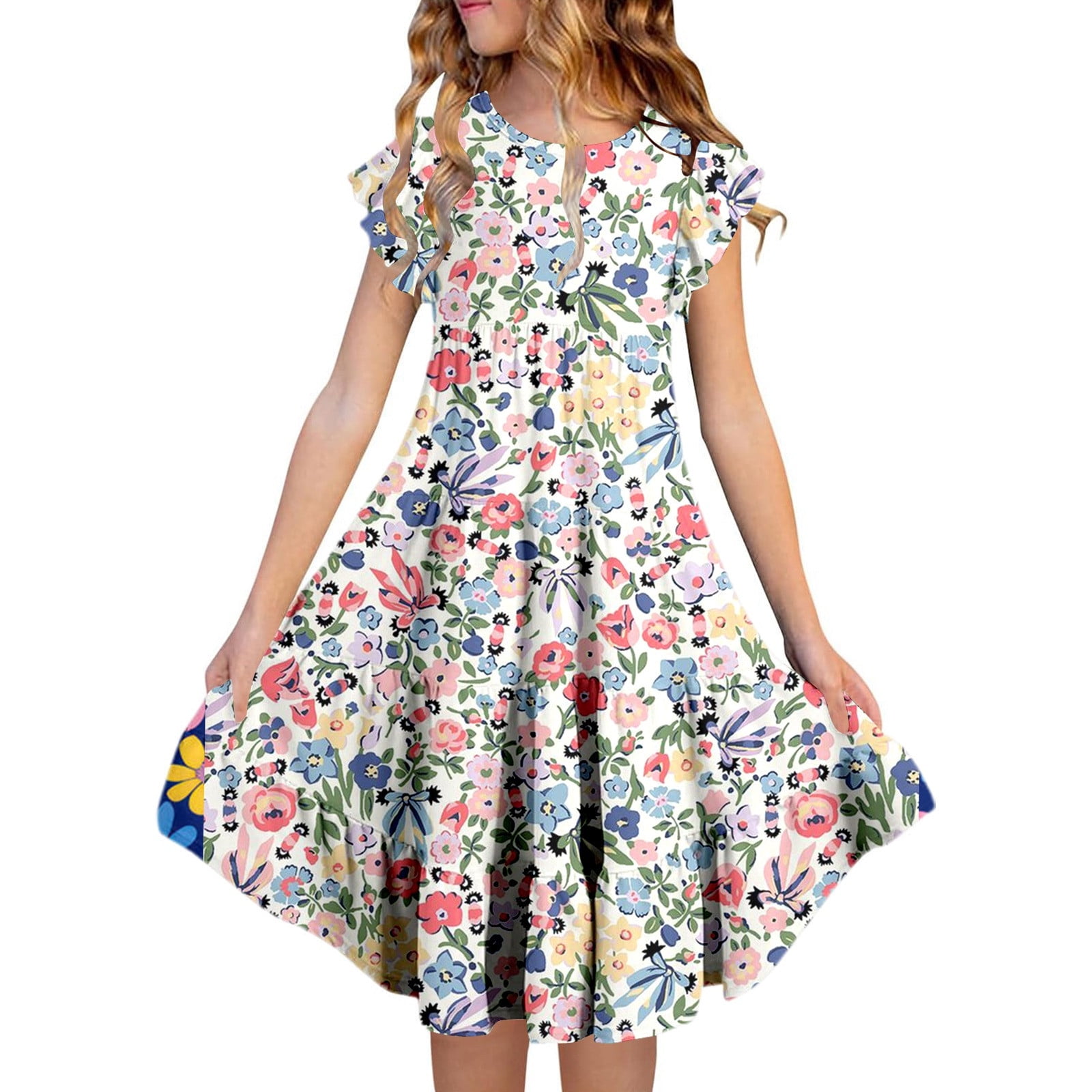Weebloom Formal Dresses For Girls,Floral Beach Pool Outdoor Play Casual ...