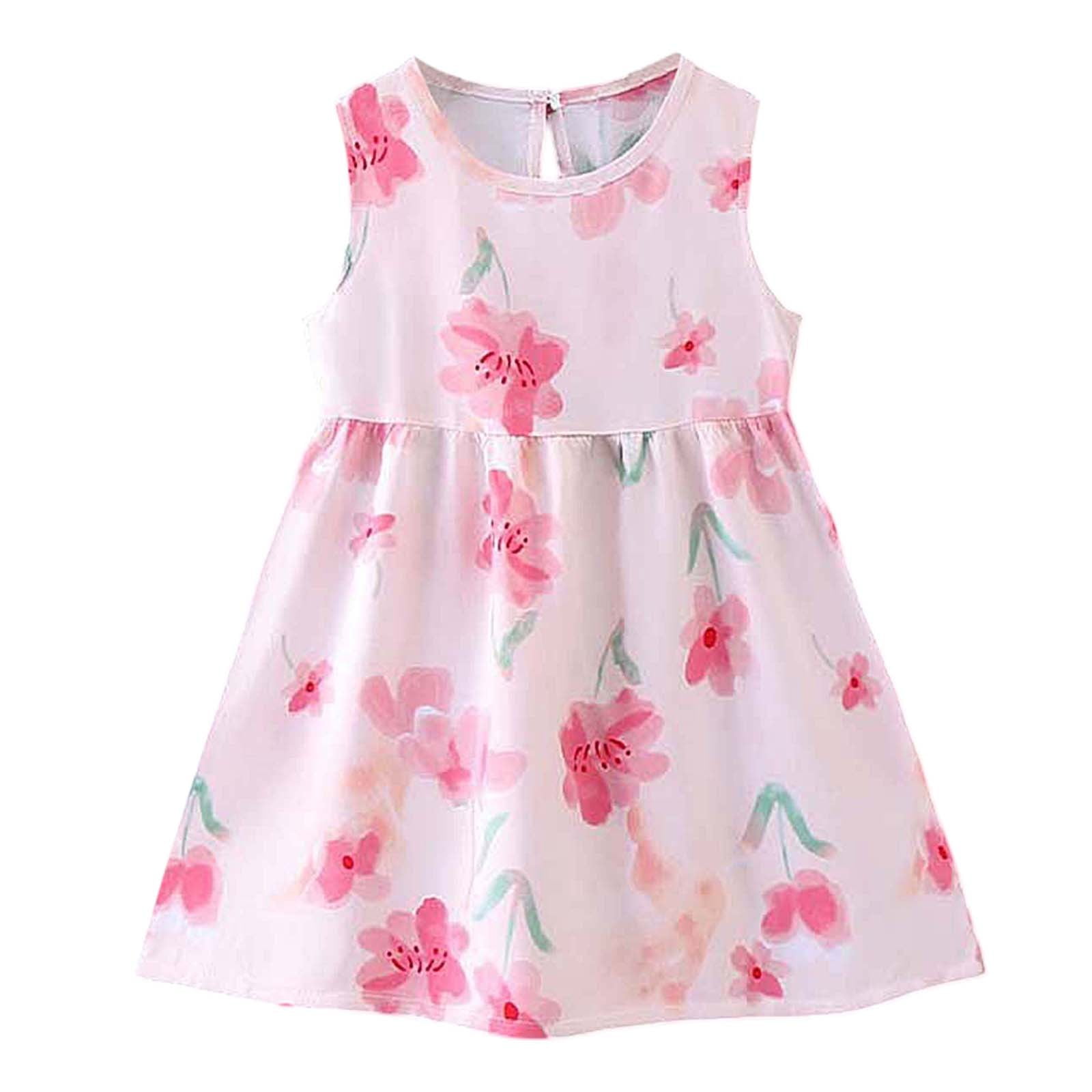 Weebloom Formal Dresses For Girls,Floral Sleeveless Casual Children 1-7 ...
