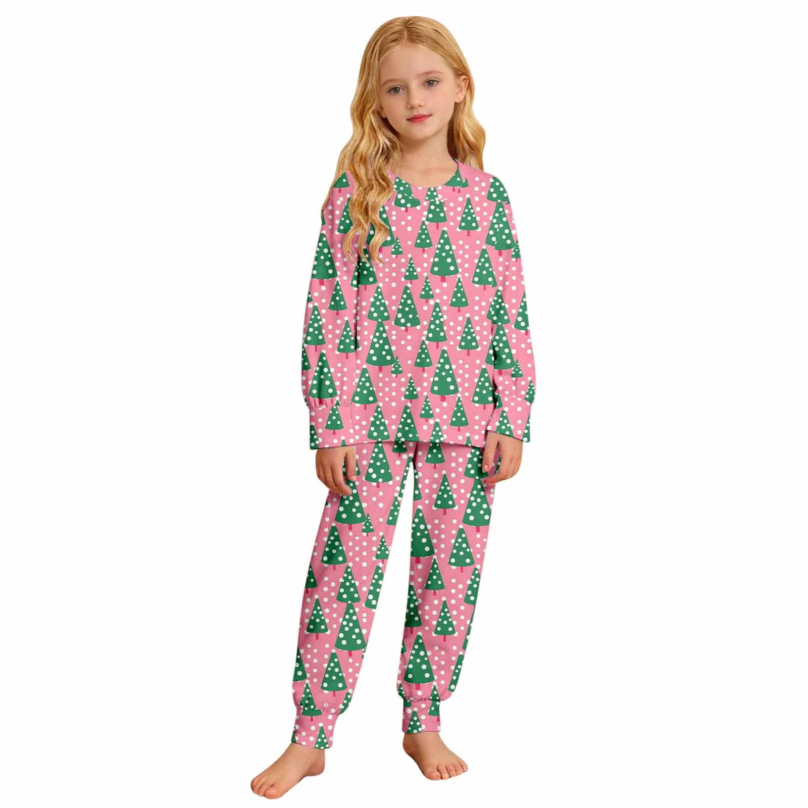 Weebloom Girls Christmas Pajamas Xmas Kids Cozy Holiday Print Boys Soft ...
