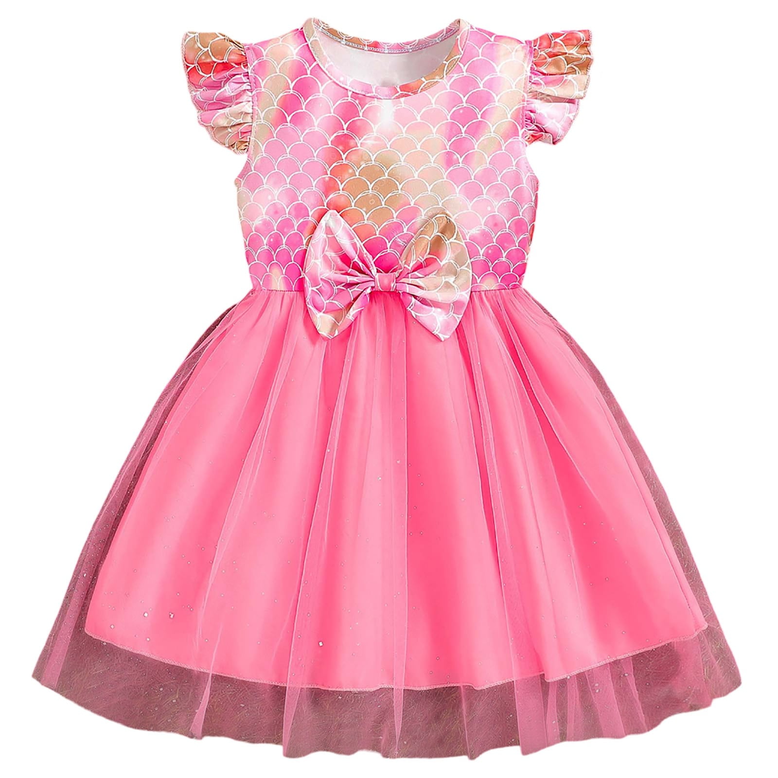 Weebloom Girls Graduation Dress,Casual Short Sleeve Sequin Bow Party ...