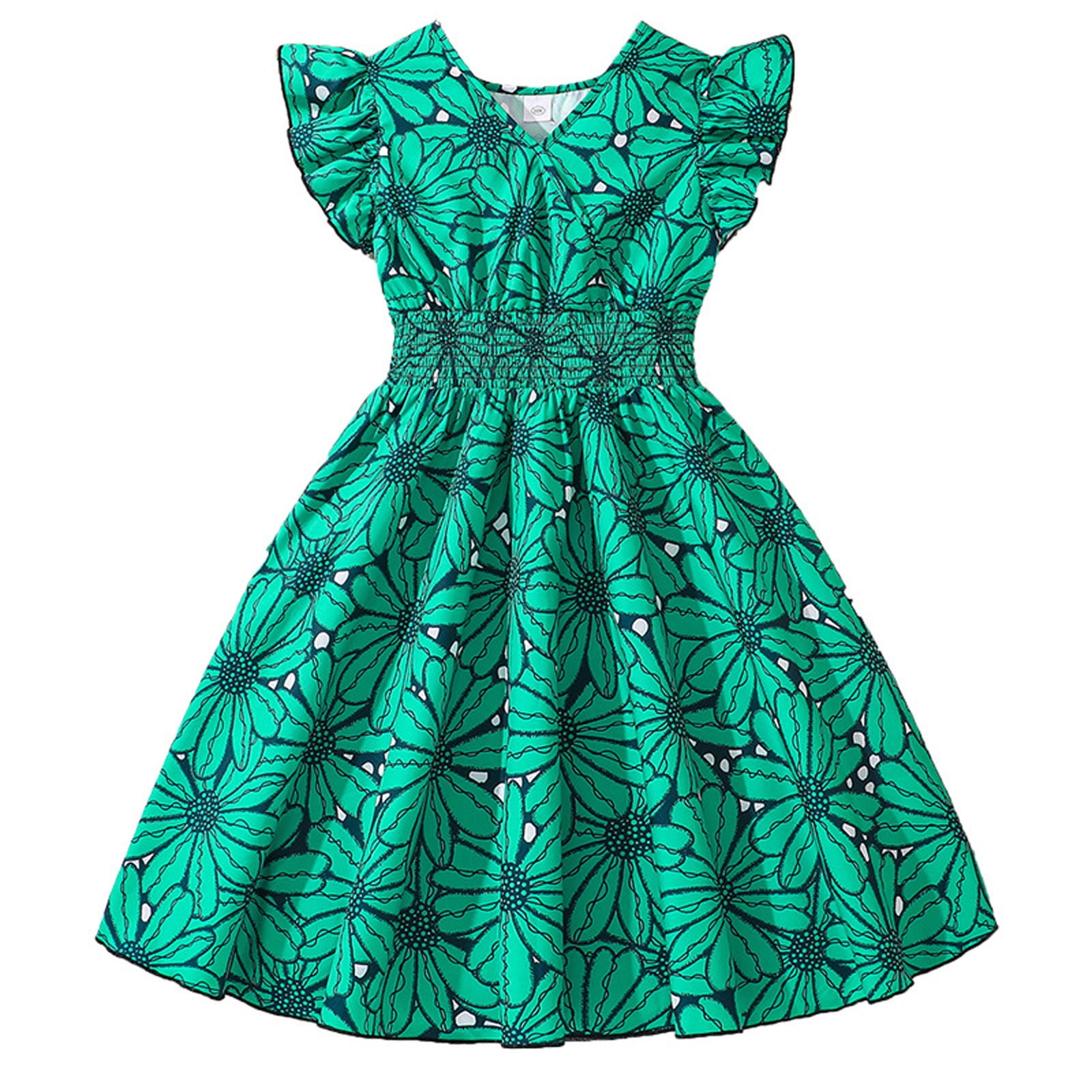 Weebloom Girls Graduation Dress,Flutter Sleeve A Line Sun Casual Tiered ...