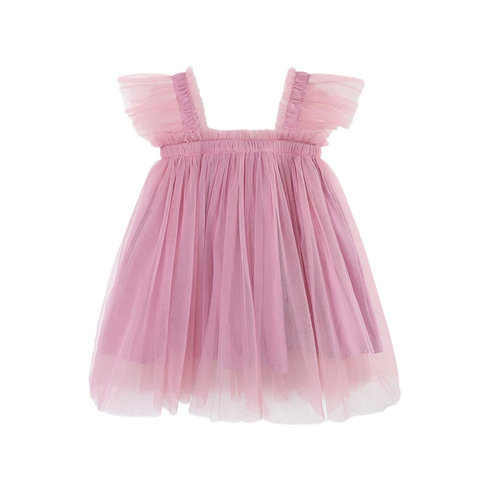 Weebloom Girls Graduation Dress,Fly Sleeve Holiday Party Mesh Dance ...