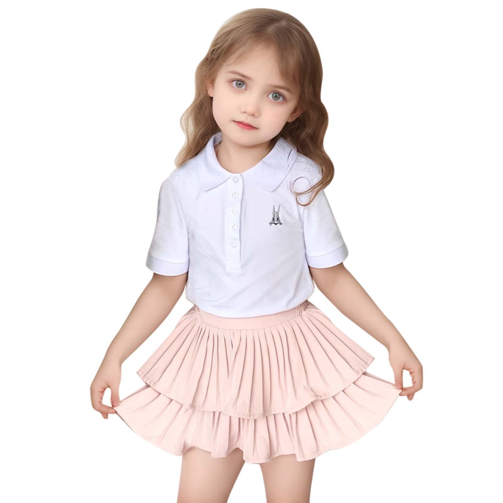 Weebloom Girls Graduation Dress,Mini Dress Pleated Skirt Skort Ruffle ...