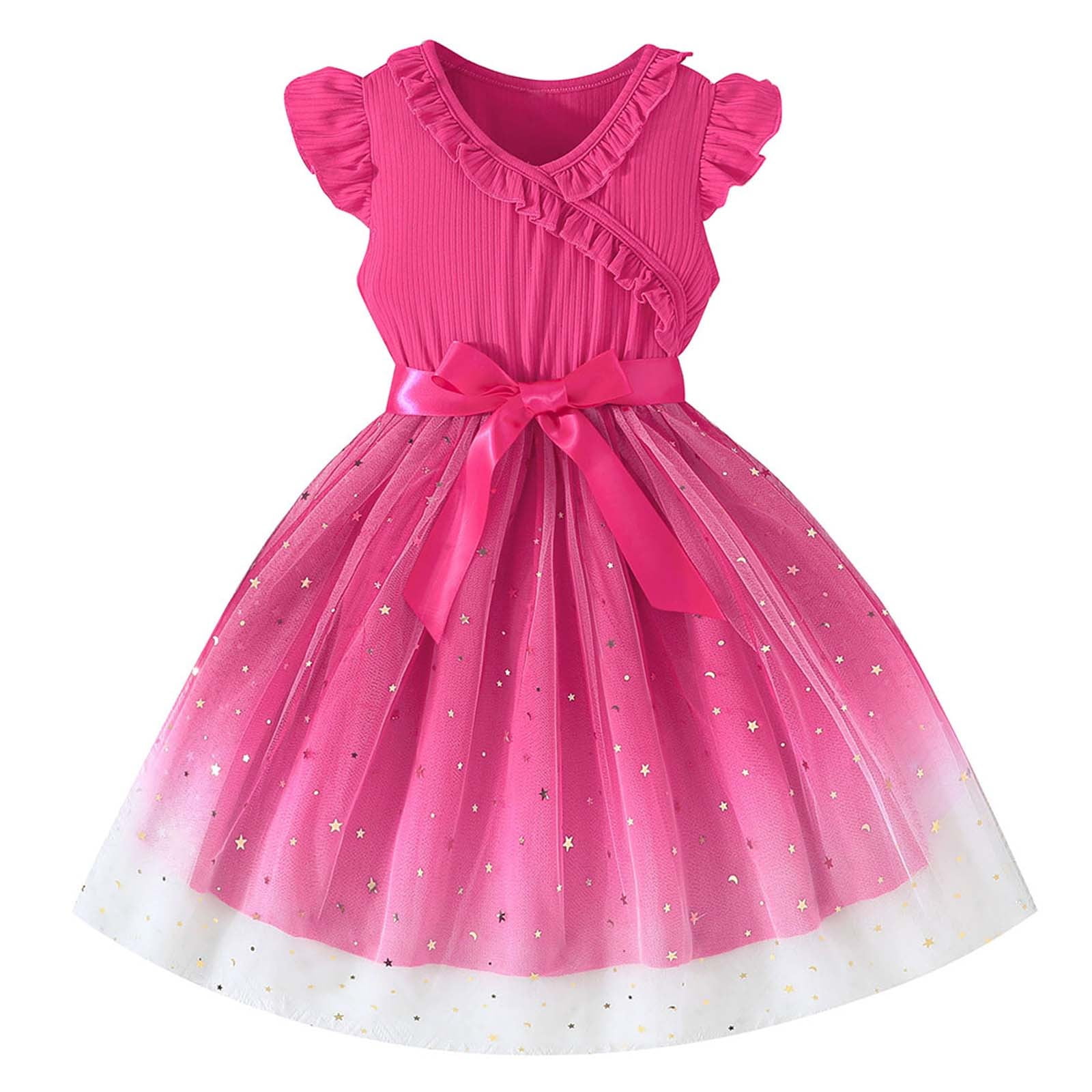 Weebloom Girls Graduation Dress,Ribbed With Tutu Waistband Solid Color ...
