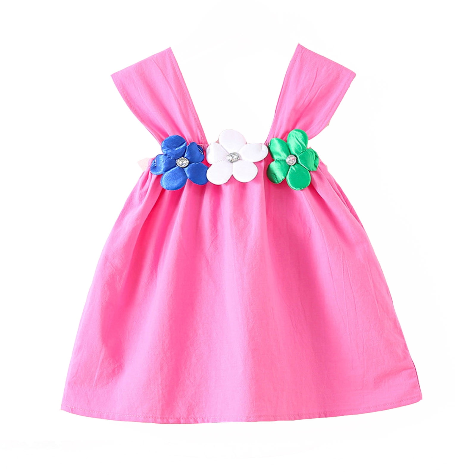 Weebloom Girls Hawaiian Dress,Kids Clothes Floral Ruched Sleeveless ...