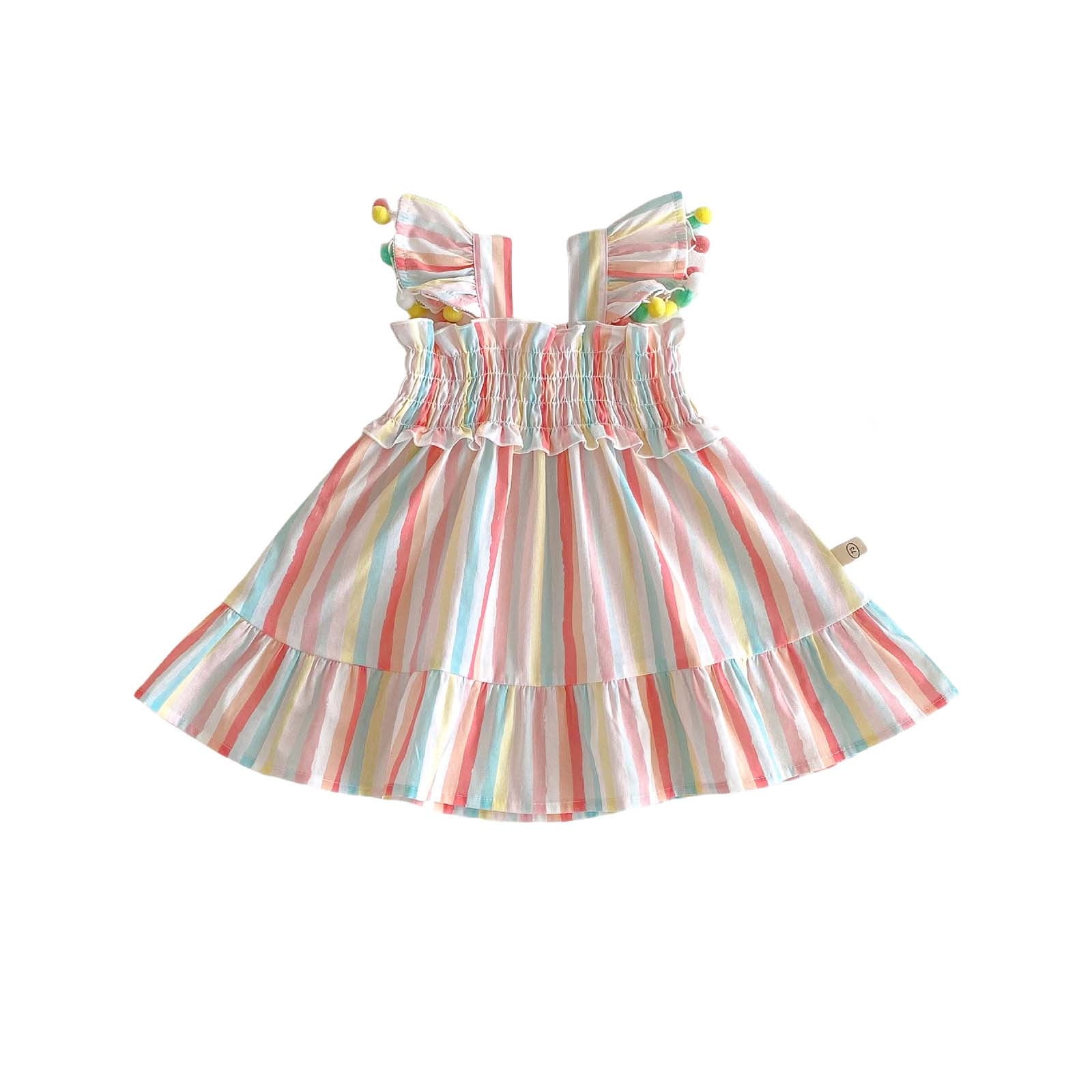 Weebloom Girls Hawaiian Dress,Stylish Flared Striped Colorful Tunic ...