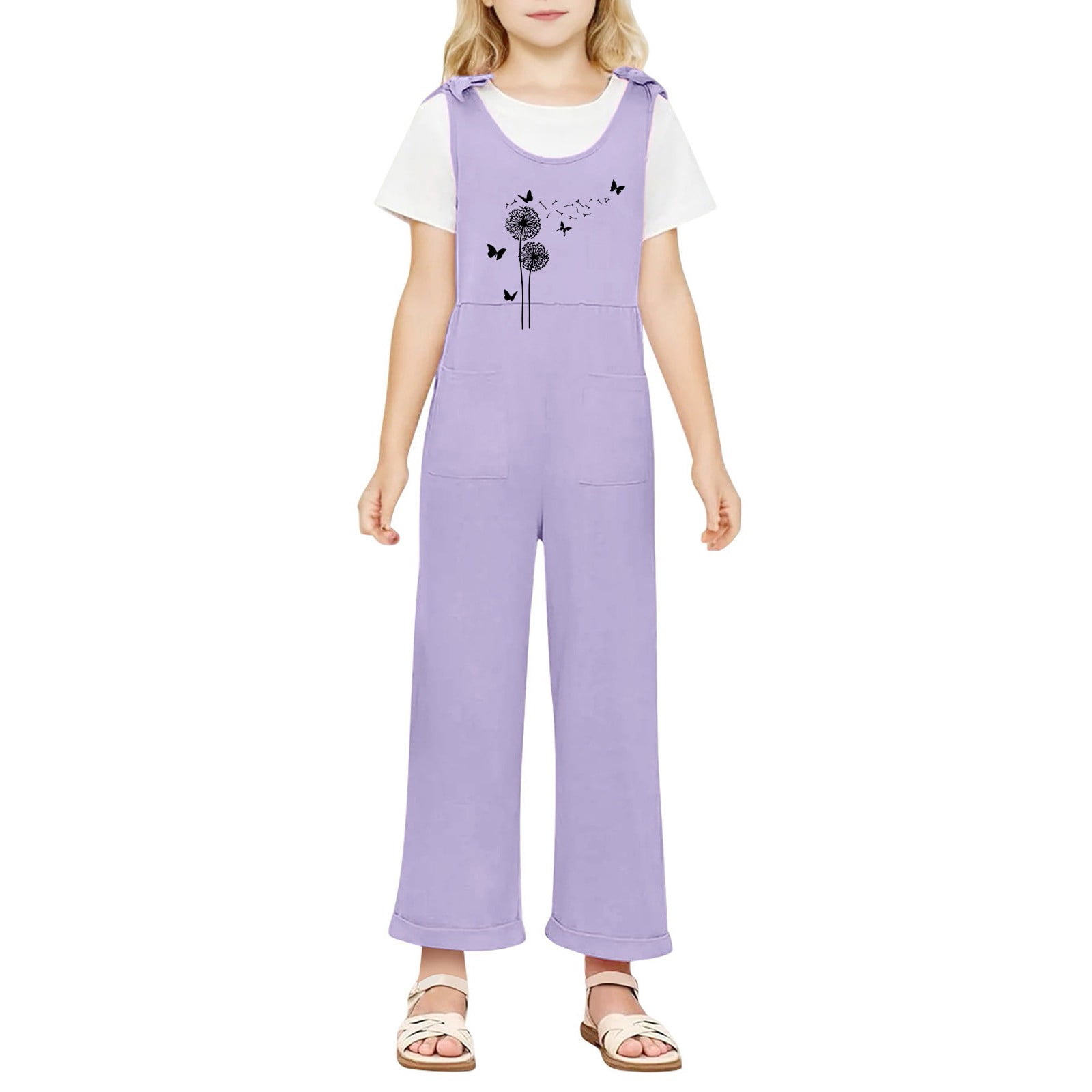 Weebloom Girls Overalls Outdoor Casual School With Round Neck Design ...