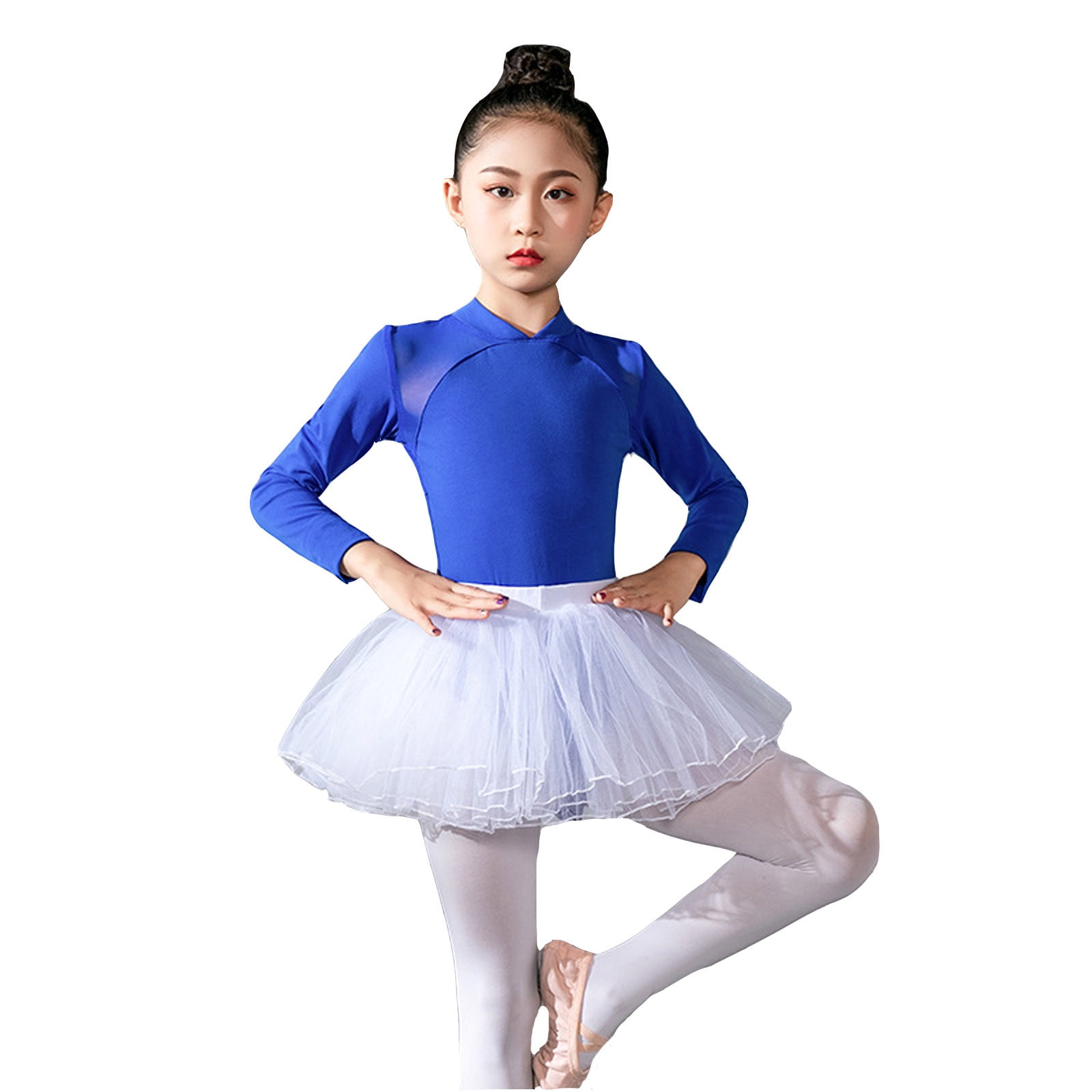 Weebloom Girls Summer Outfits,Kid Ballet Dance Dress Lace Long Sleeve ...