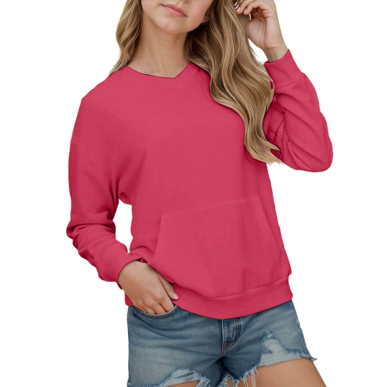 Weebloom Girls Sweatshirts Oversized Girl Casual Long Sleeve Pullover ...