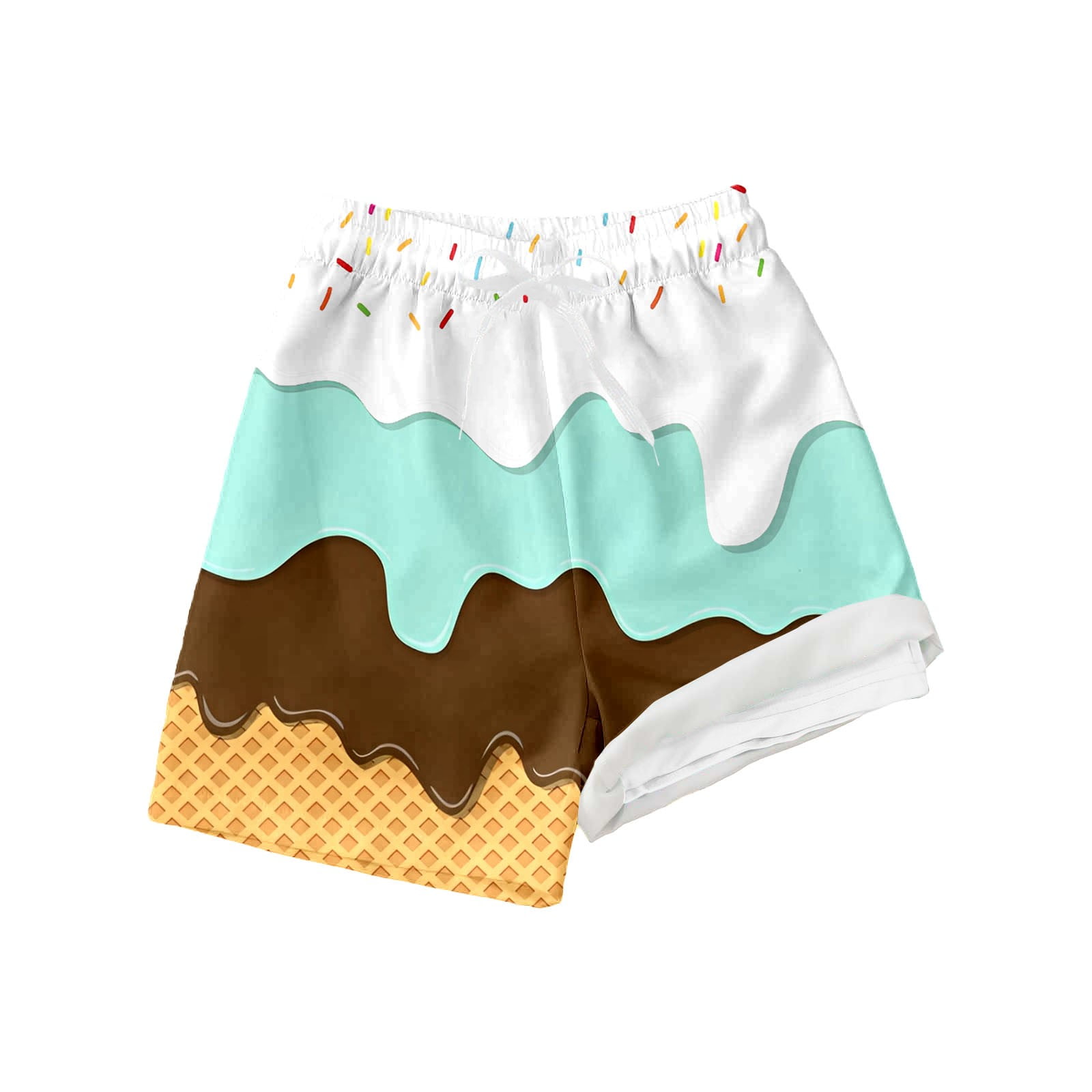 Weebloom Ice Cream Shorts Boys,Boys Swim Trunks Double Layer With ...