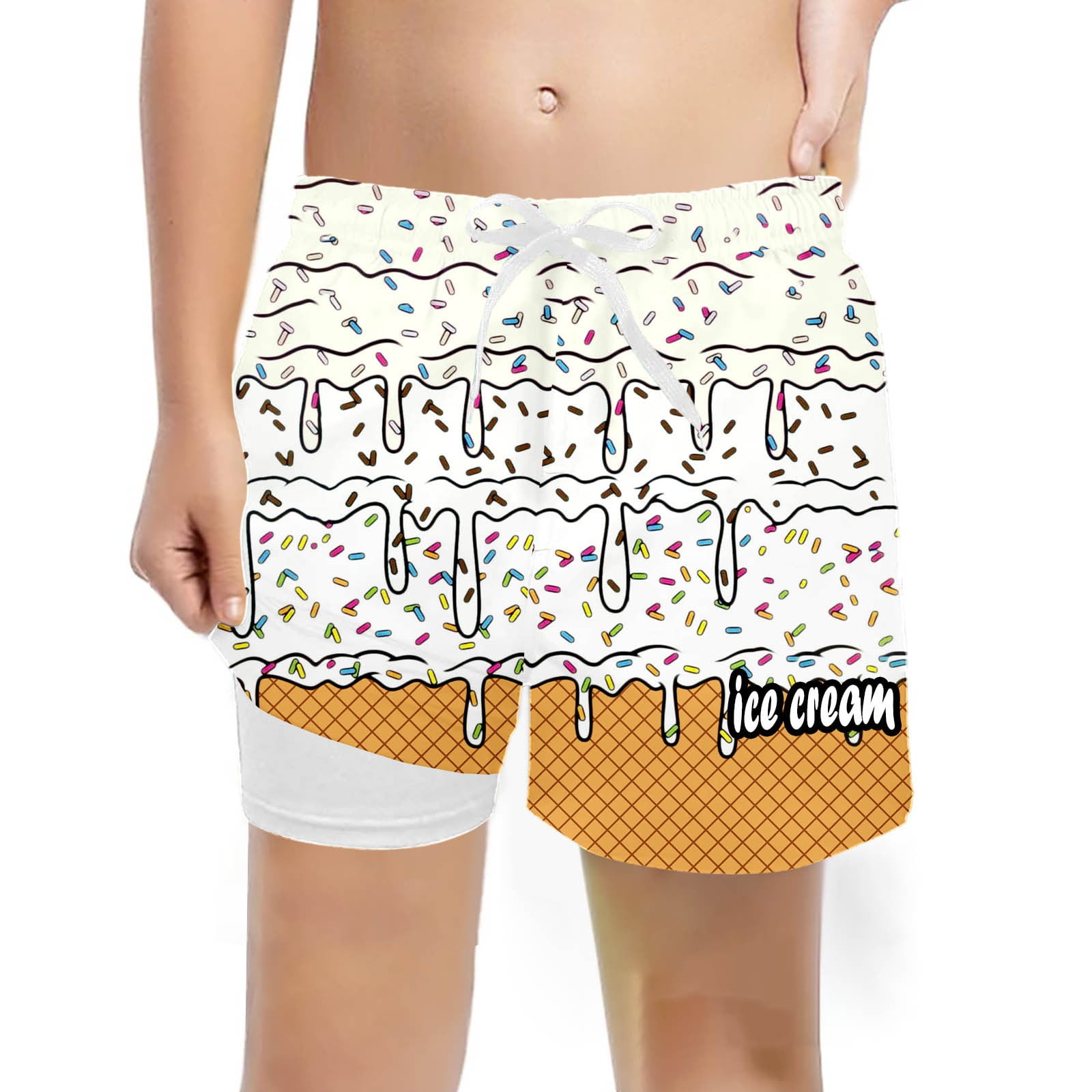 Weebloom Ice Cream Shorts Boys,Swim Trunks Summer Beach Pool Waistband ...