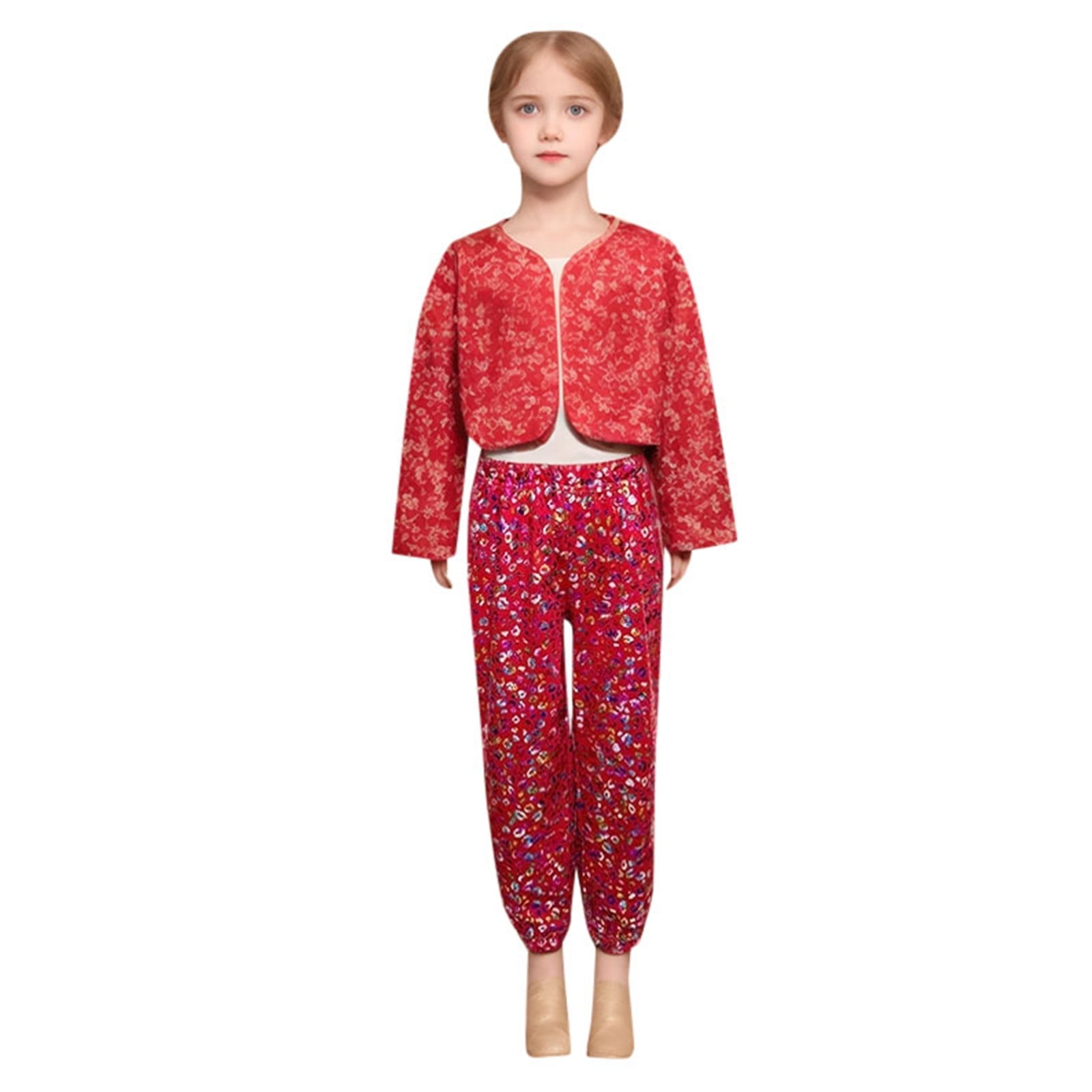 Weebloom Kids Girls Athletic Pants Dance Sequin Leopard Print Large ...