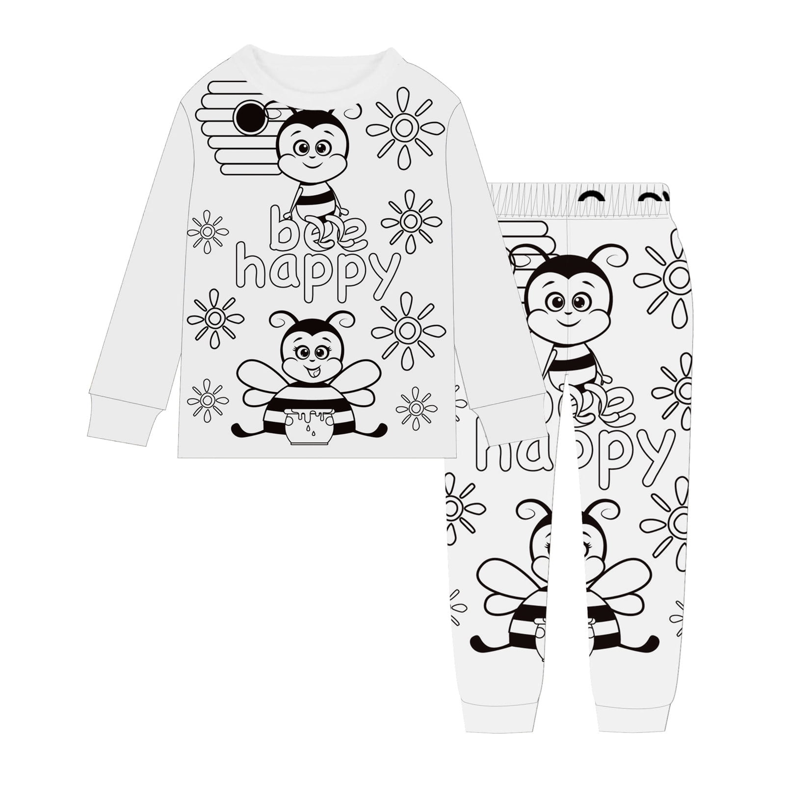 Weebloom Kids Girls Summer Outfits Set Kid Diy Hand Painted Homewear ...