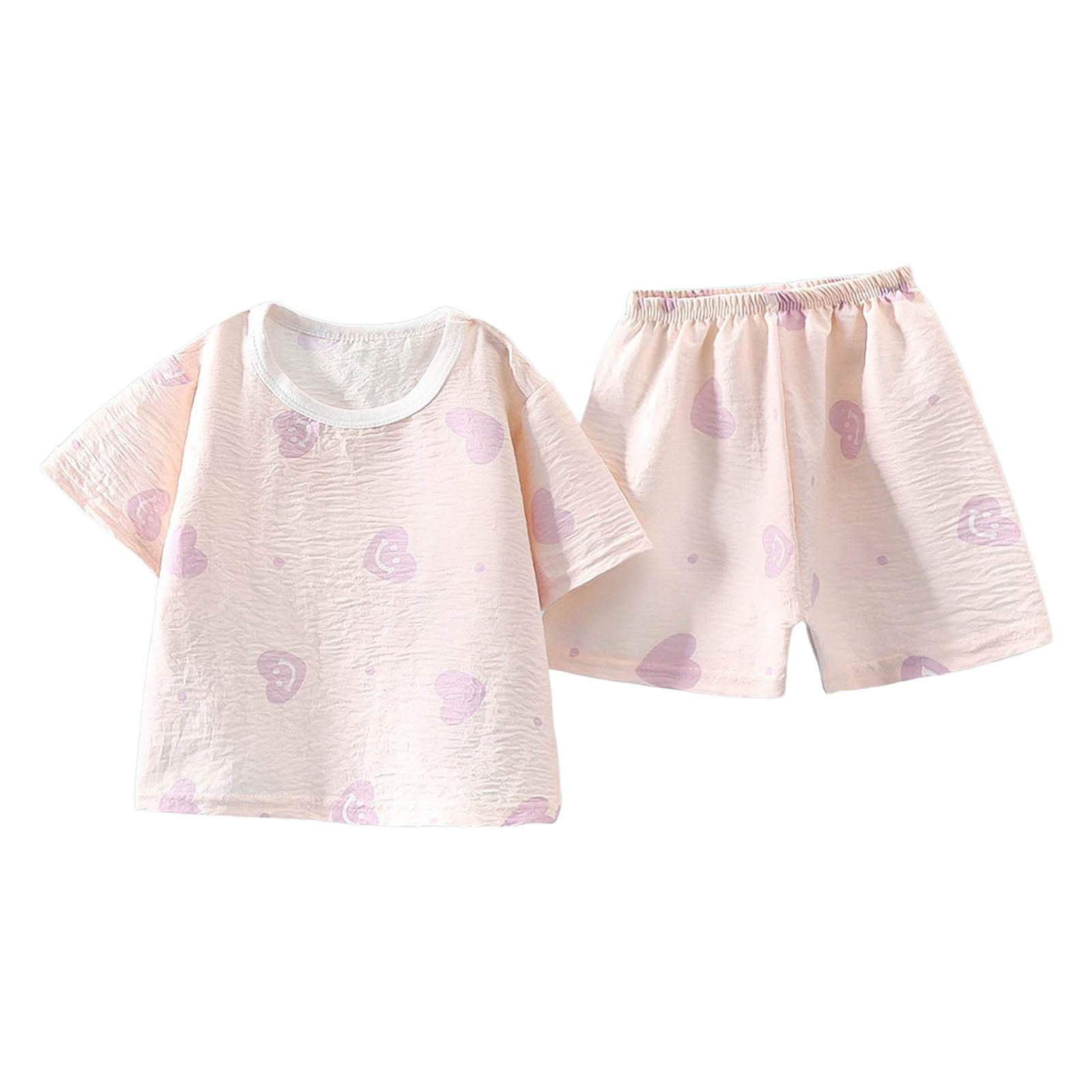 Weebloom Kids Girls Summer Outfits Set Loose Fit Cartoon Print 2 Piece ...