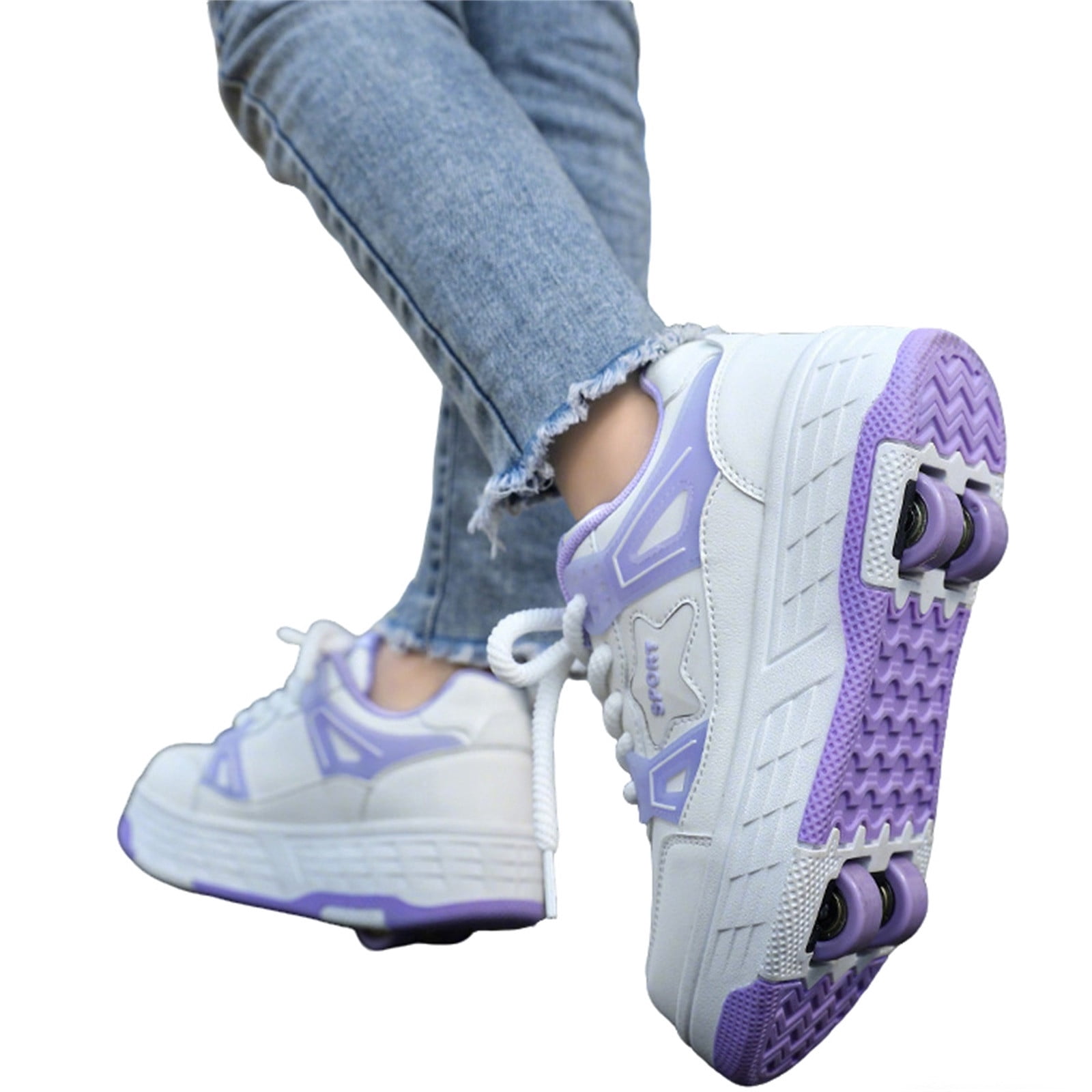 Weebloom Kids Sneakers Girls With Hidden Wheels Skating Shoes Upper ...