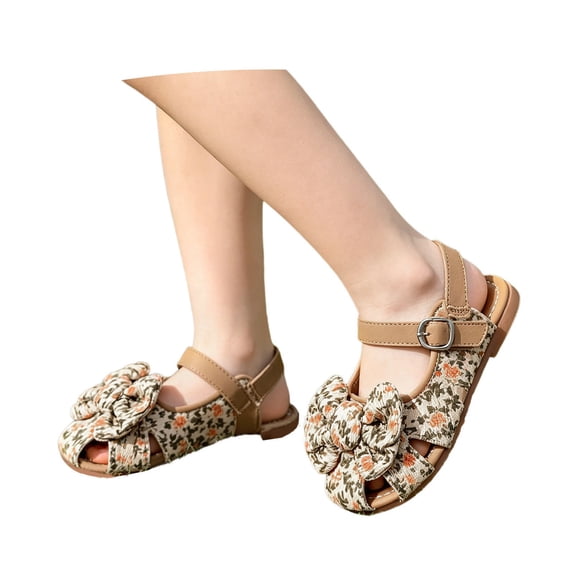 Weebloom Little Girls Sandals Floral Sandals Soft Sole Headache Open ...