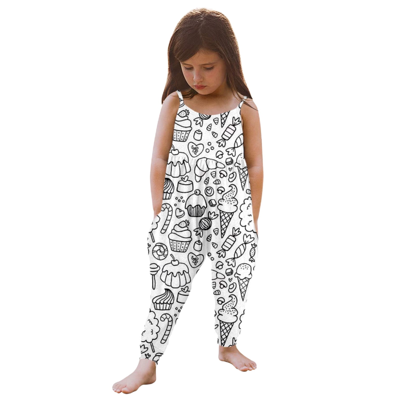 Weebloom Overalls For Girls,Kid Diy Hand Painted Homewear Jumpsuit ...