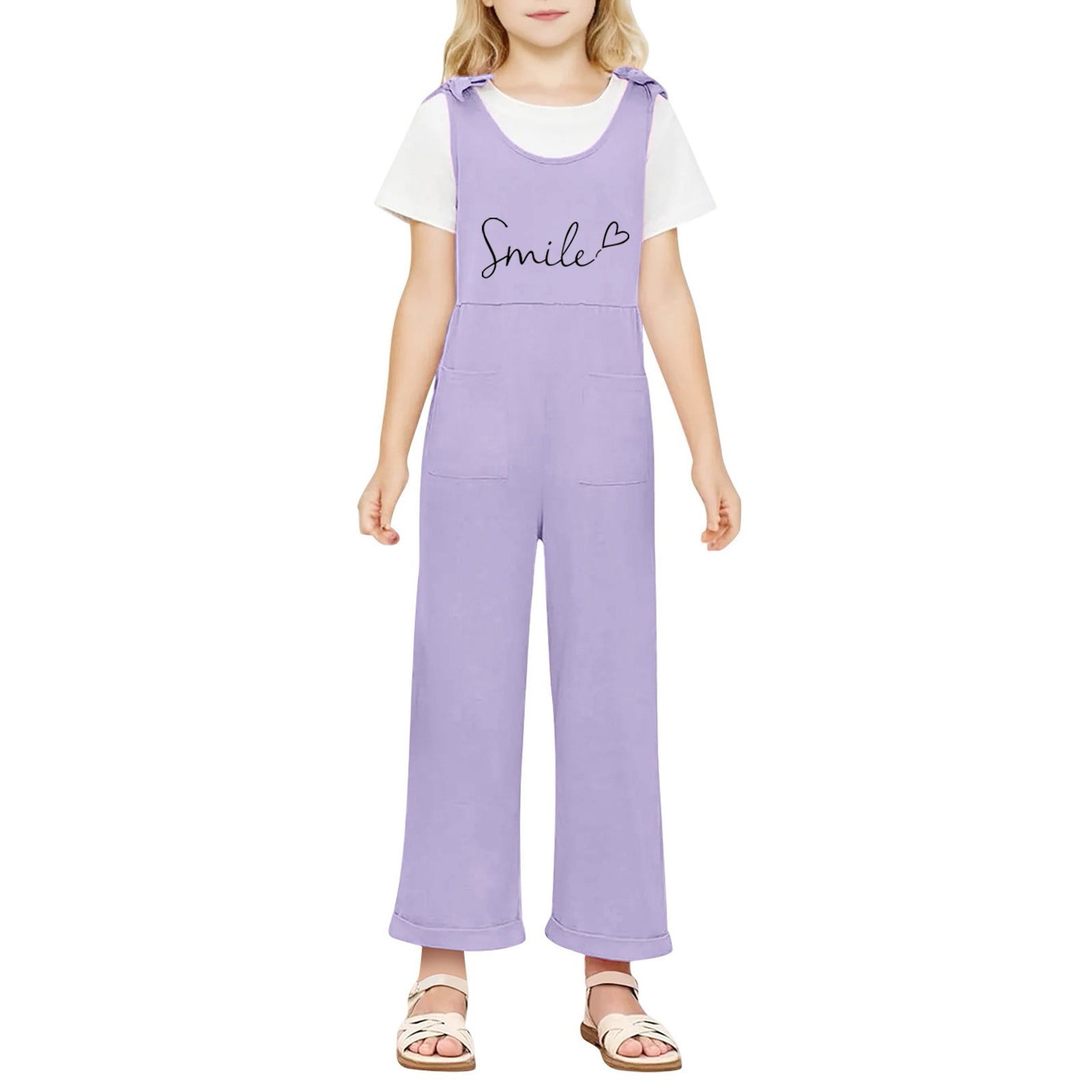 Weebloom Overalls for Girls Outdoor Casual School With Round Neck ...