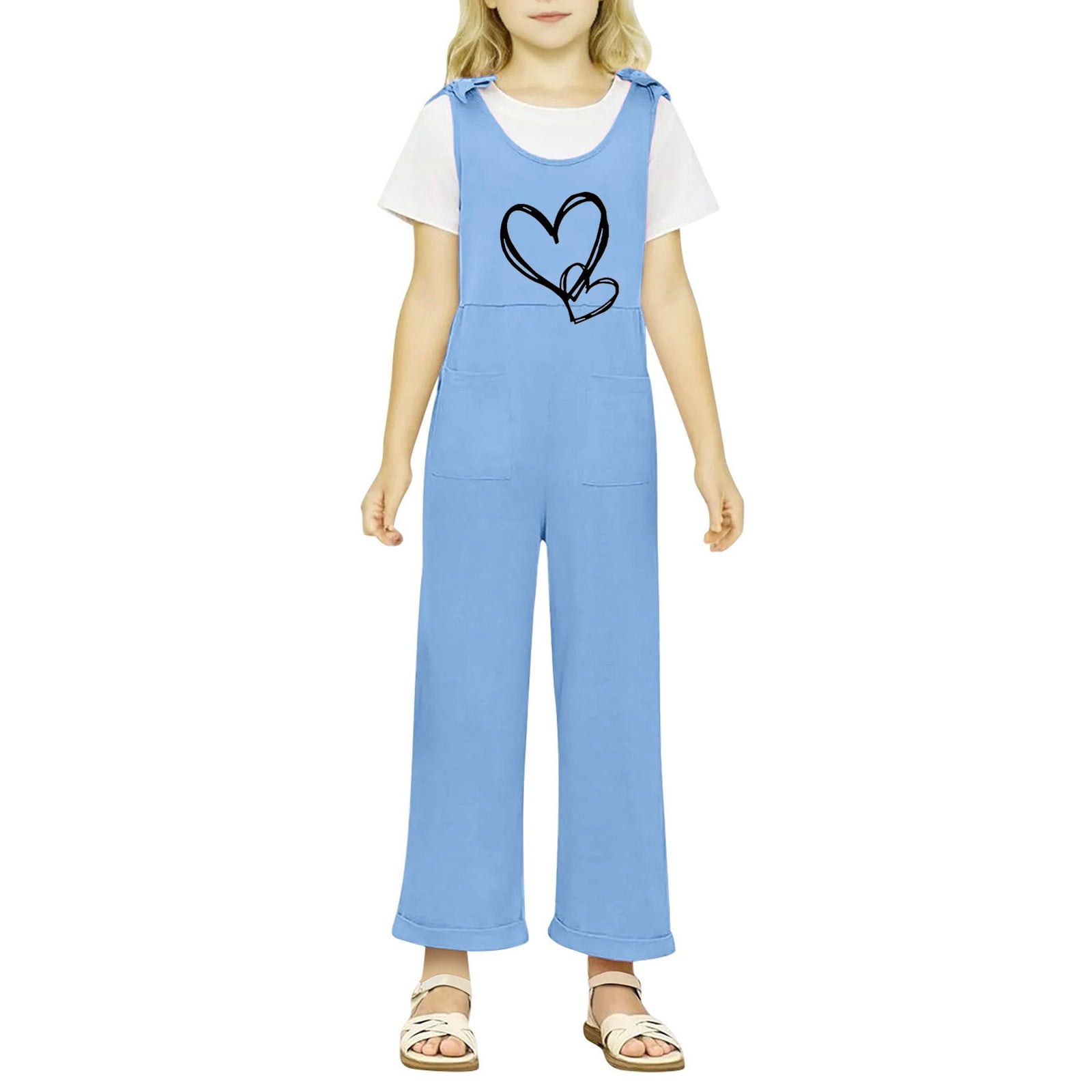 Weebloom Overalls for Girls Outdoor Casual School With Round Neck ...