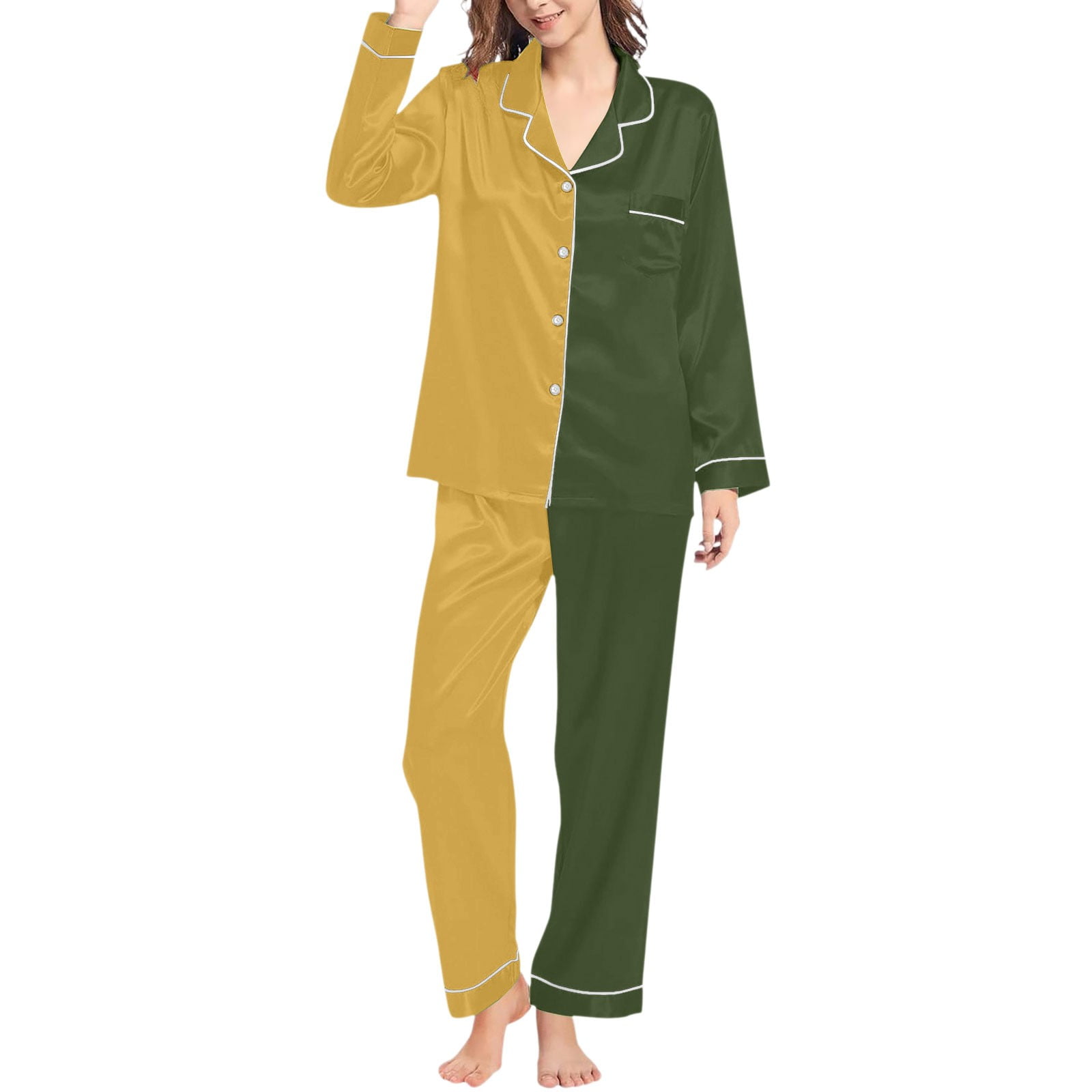 Weebloom Soft Pajama Set for Women Autumn Winter Prints Long Pants Soft ...