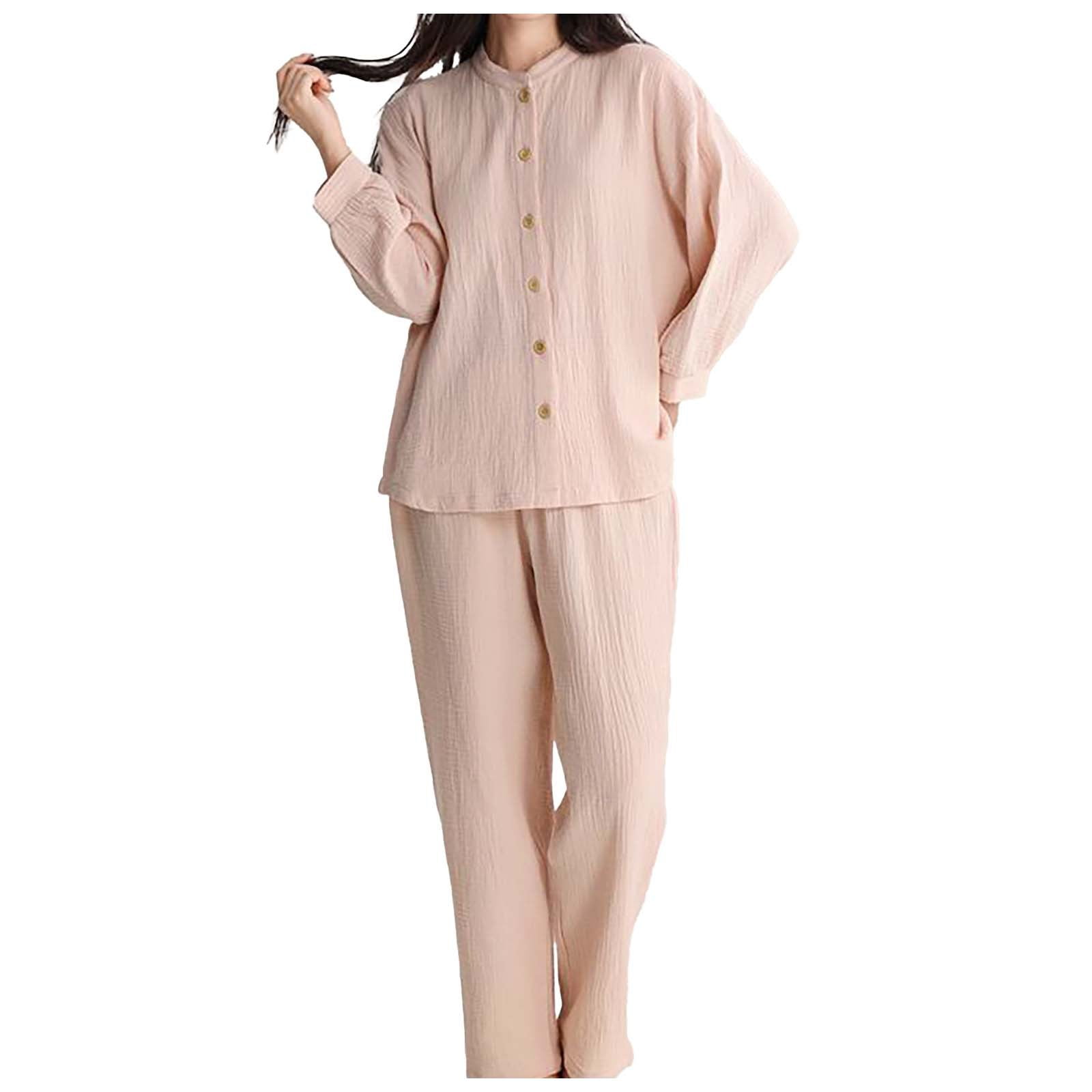 Weebloom Soft Pajama Set for Women Double Thin V Neck Cover Elegant ...