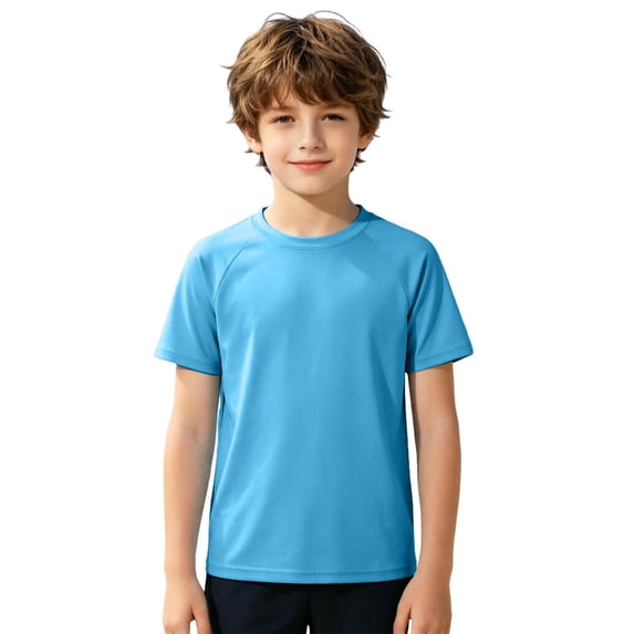 Weebloom Swim Shirts For Boys Rash Guard Solid Color Summer Short ...
