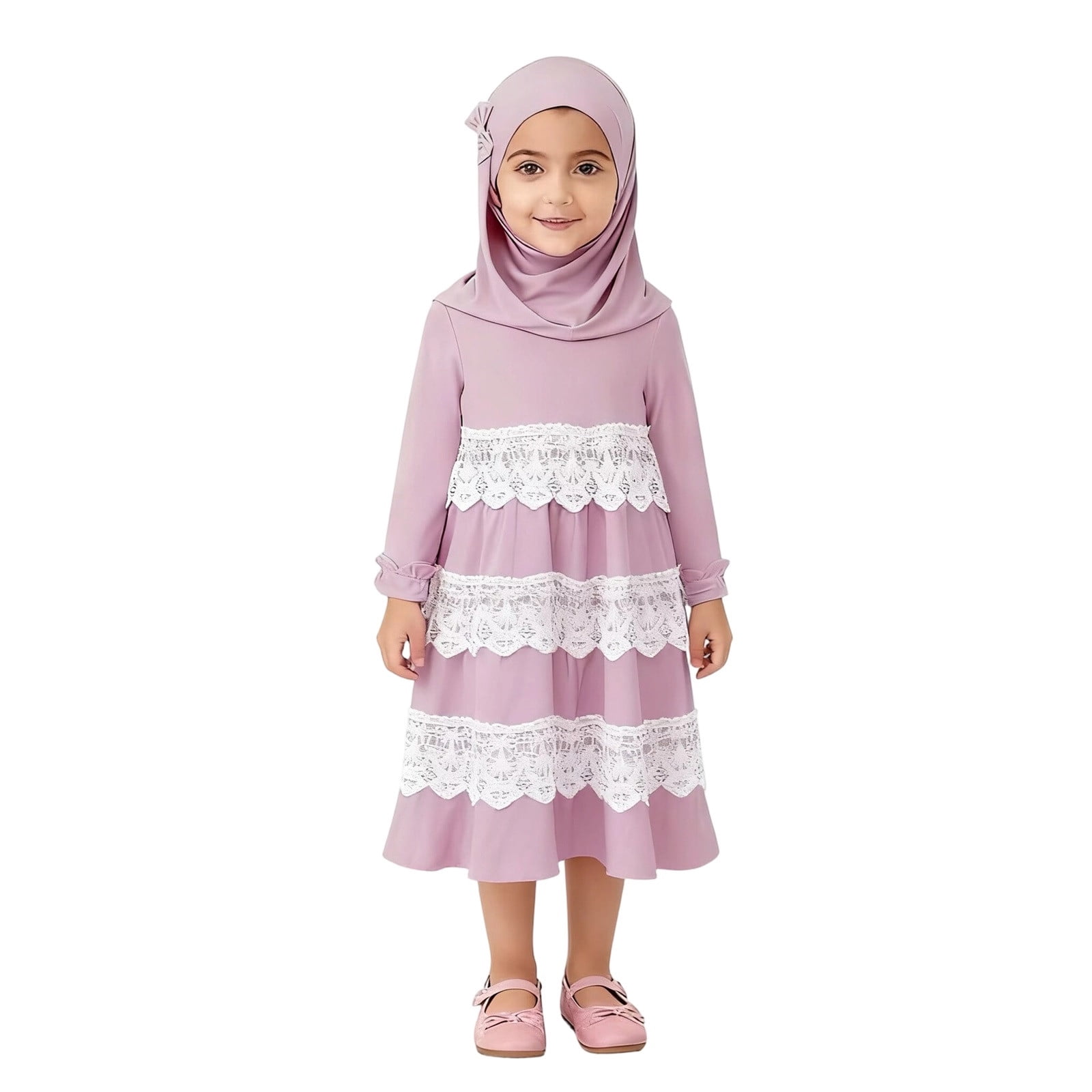Weebloom Toddler Girl Outfits Baby Abaya With Hijab Robe Burka Maxi ...