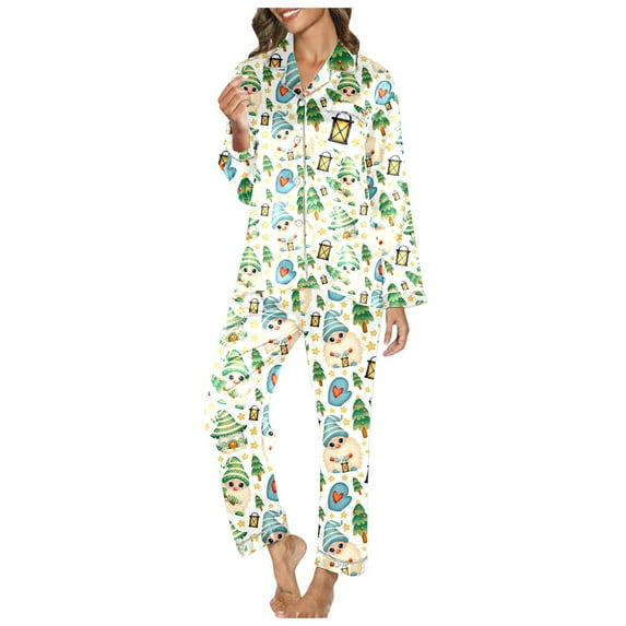 Weebloom Women Christmas Pajamas Winter Prints Long Pants Sets Soft ...