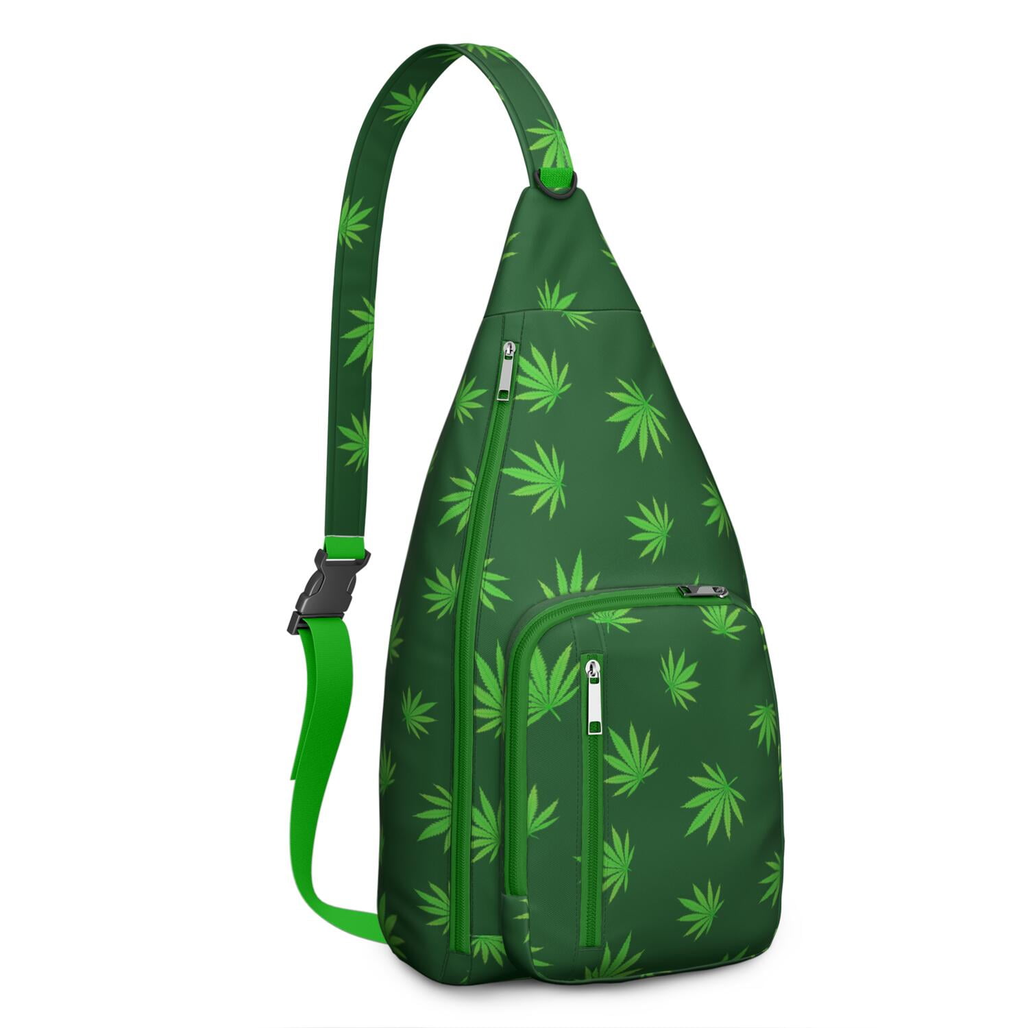 Weed Aesthetic Crossbody Bag - Artistic Marijuana Leaf Illustration ...