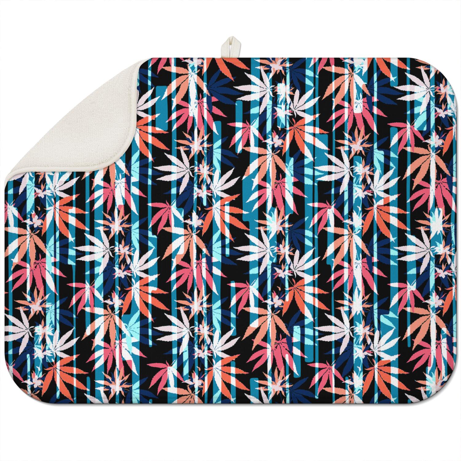 Weed Aesthetic Dish Drying Mat – Marijuana Leaf and Minimalist Cannabis ...
