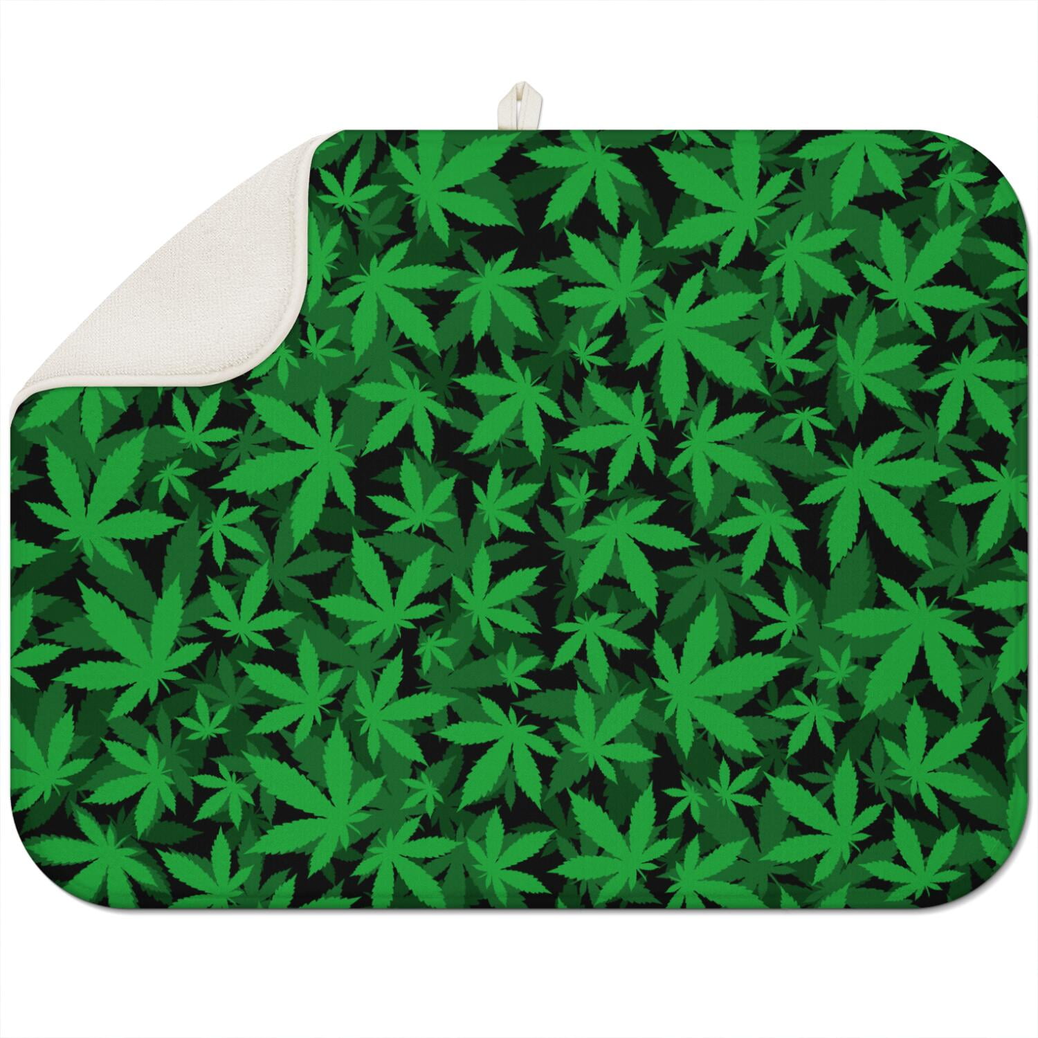 Weed Aesthetic Dish Drying Mat – Marijuana Leaf and Minimalist Cannabis ...