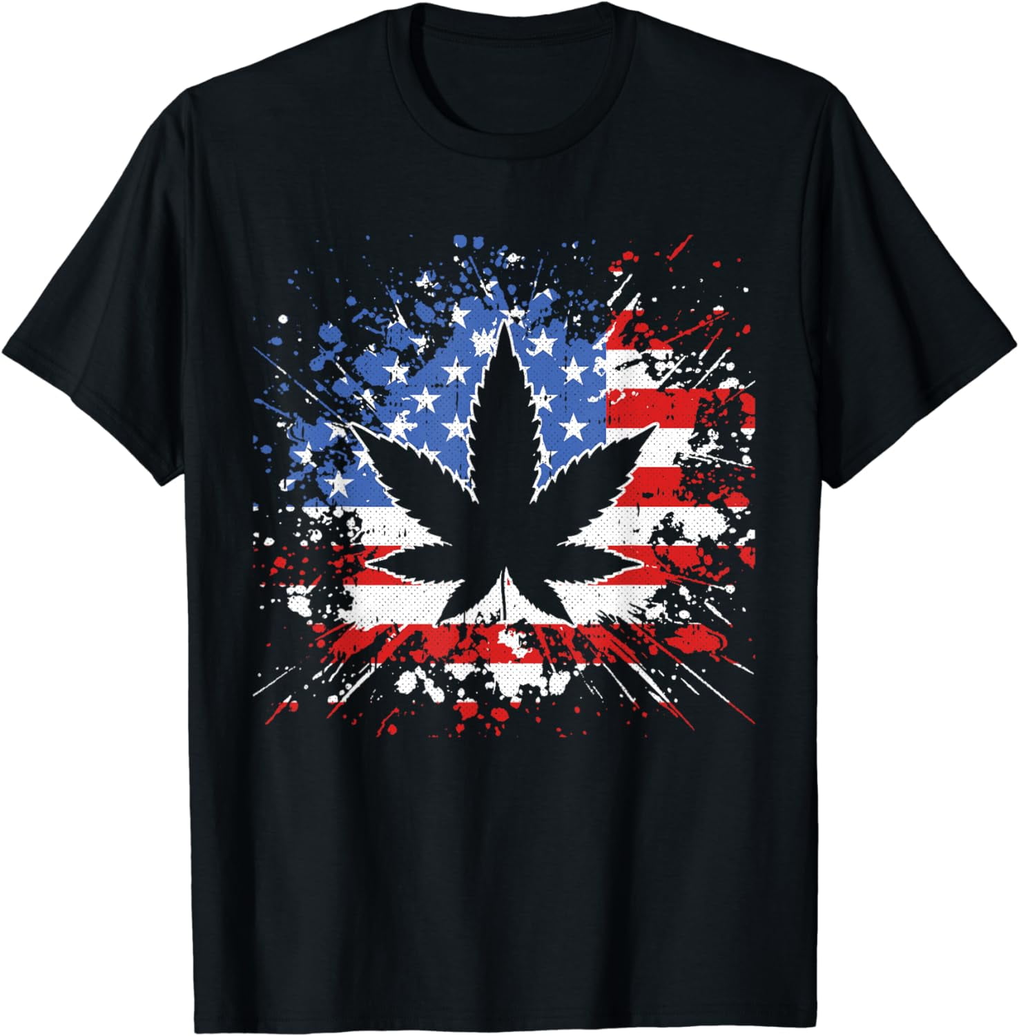 Weed American Flag 4th Of July Marjuana Patriotic Stoner T-Shirt ...