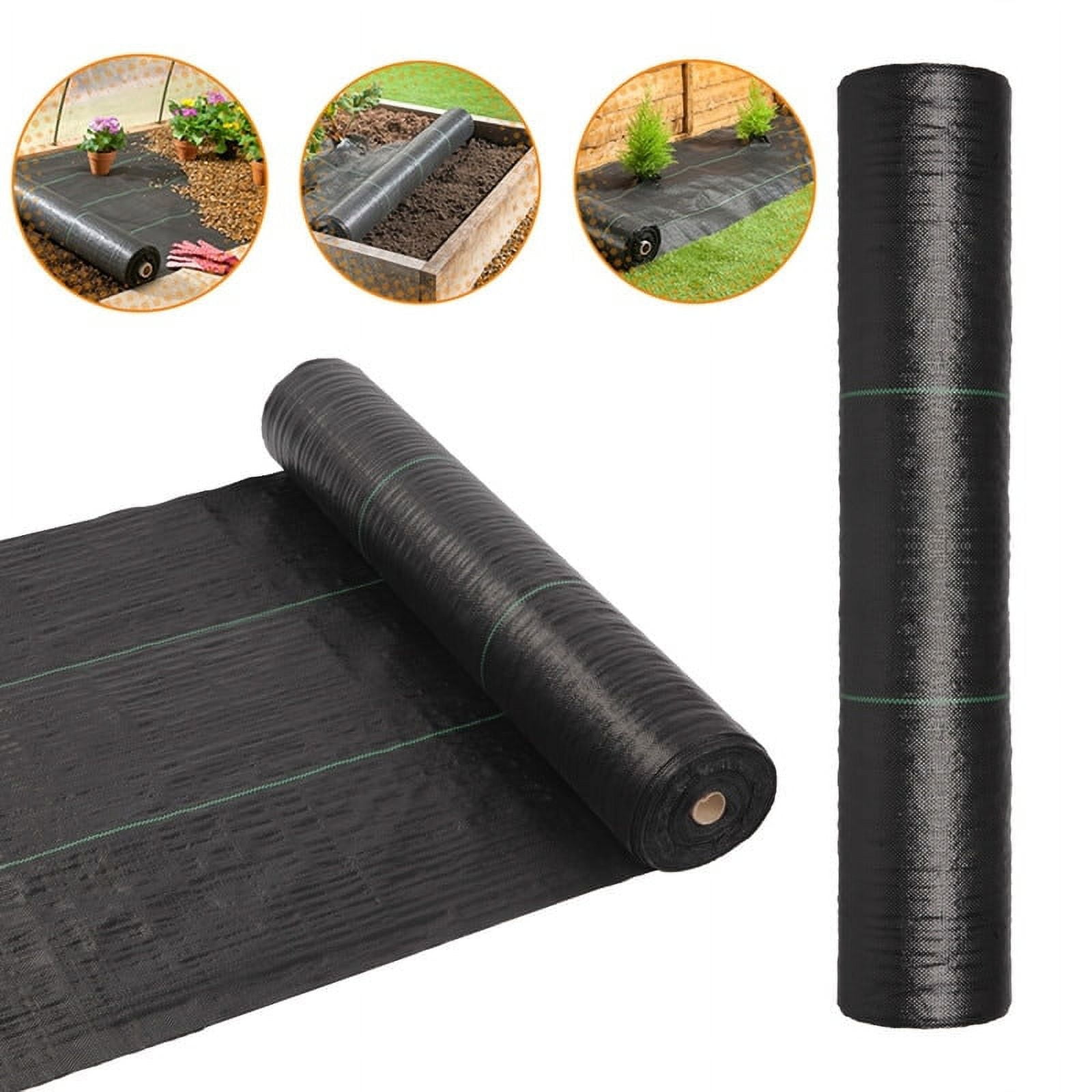 Weed Barrier Fabric Black Polyethylene Weeding Cloth 4 ft. x 100 ft. 4 ...