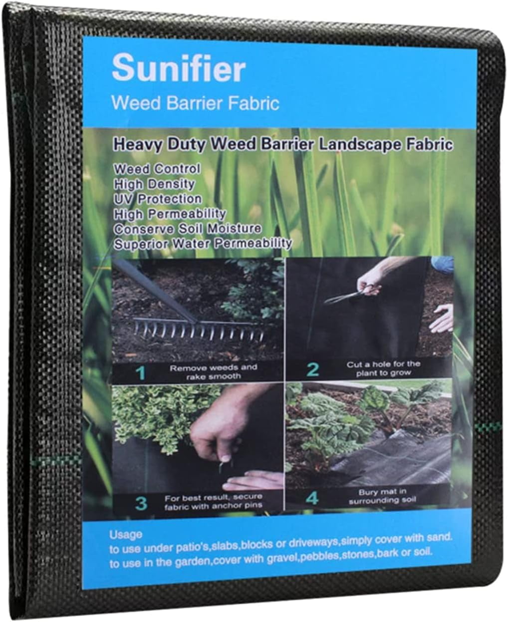 Weed Barrier Fabric, Heavy Duty Woven Polypropylene Landscape Fabric ...