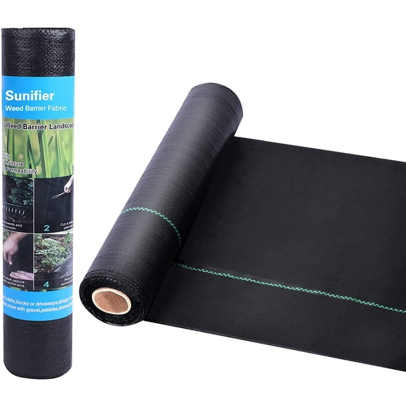 Sunifier Weed Barrier Landscape Fabric, Heavy Duty Black Mulch, Weed ...
