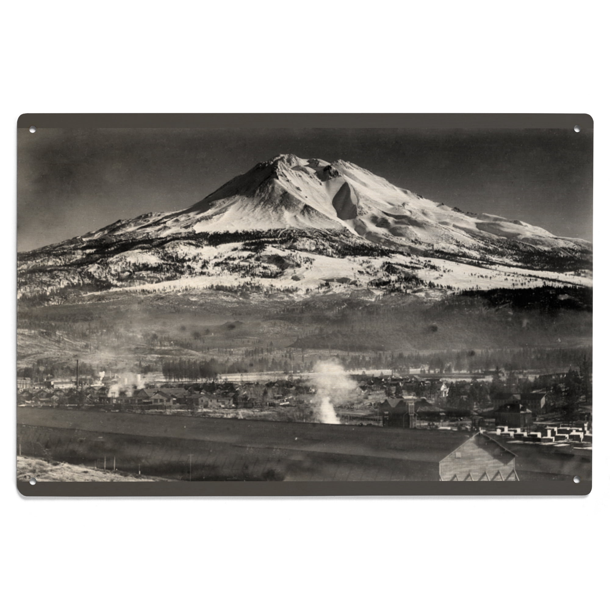 Weed, California, Mt. Shasta View from City Birch Wood Wall Sign (6x9 ...